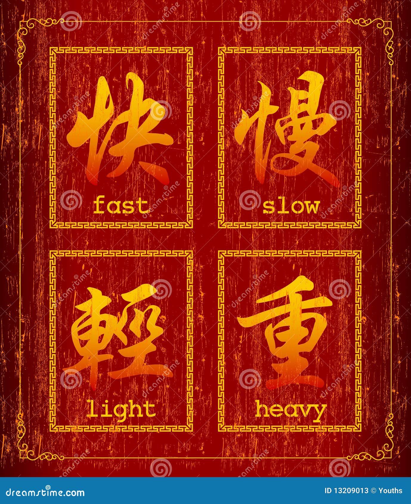 Chinese Character Symbol about Weight and Speed Stock Vector ...