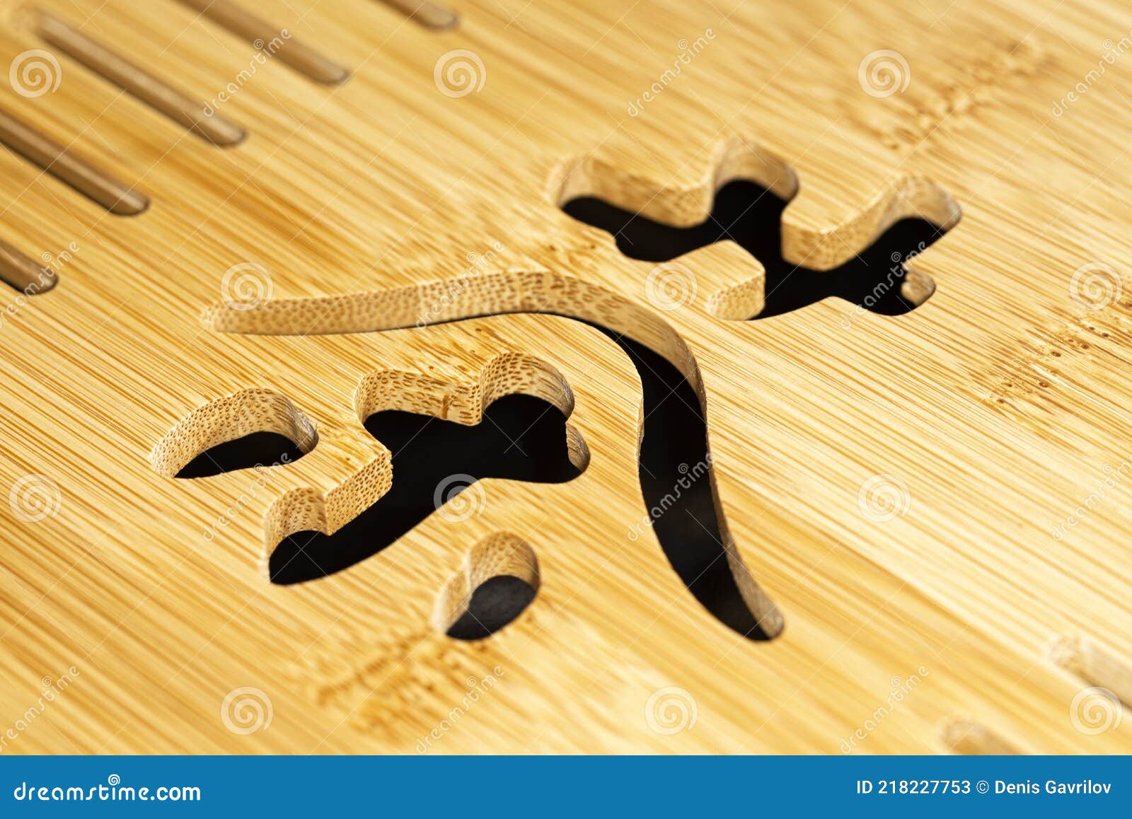 Chinese Character for Tea Carved in Bamboo Board Stock Image - Image of ...