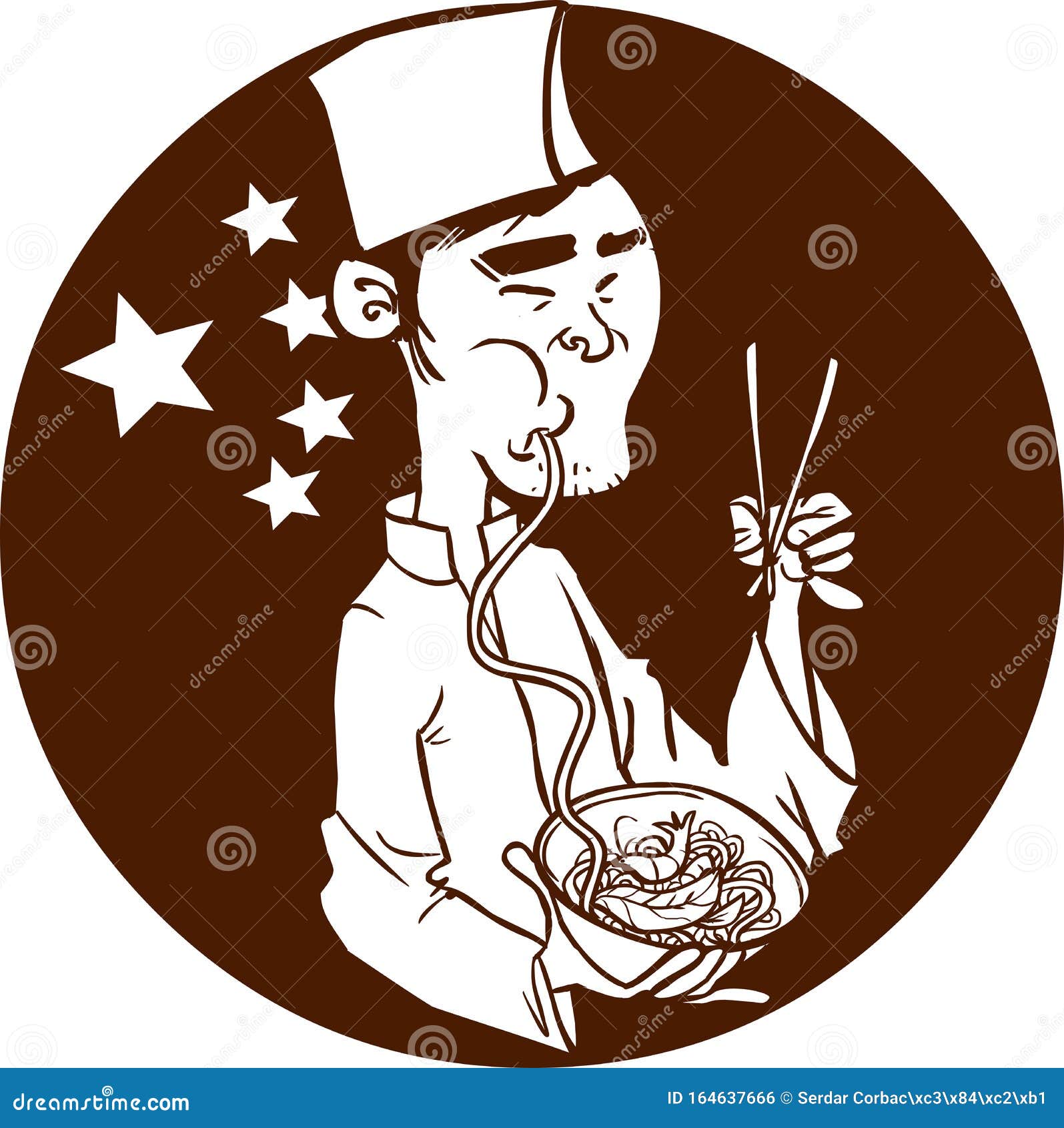 Chinese Chef Cartoon Smile With Happiness With Red Menu Template Vector ...