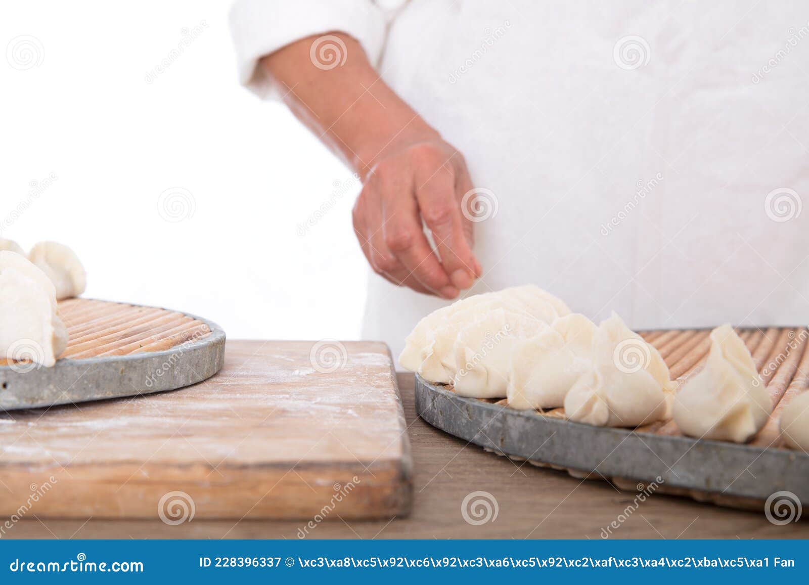 The Chinese Chef in the Kitchen is Making Dumplings Stock Image - Image ...