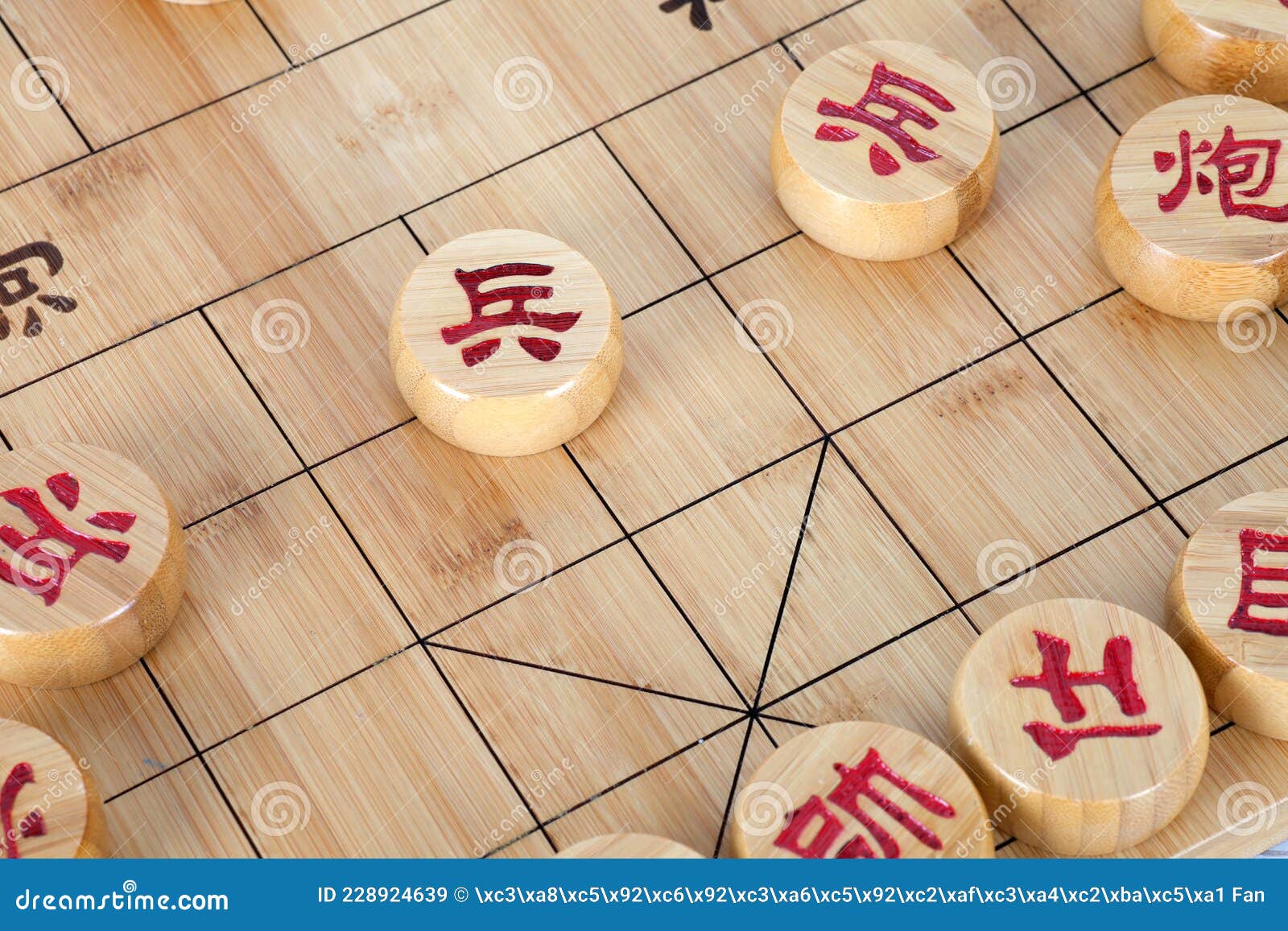 Chinese Chess Pieces on the Chessboard Stock Image - Image of playing ...