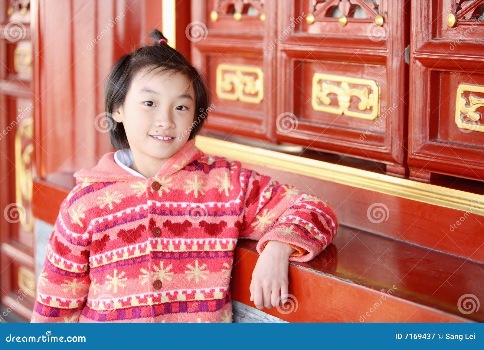 Chinese child stock image. Image of park, girl, sunlight - 7169437