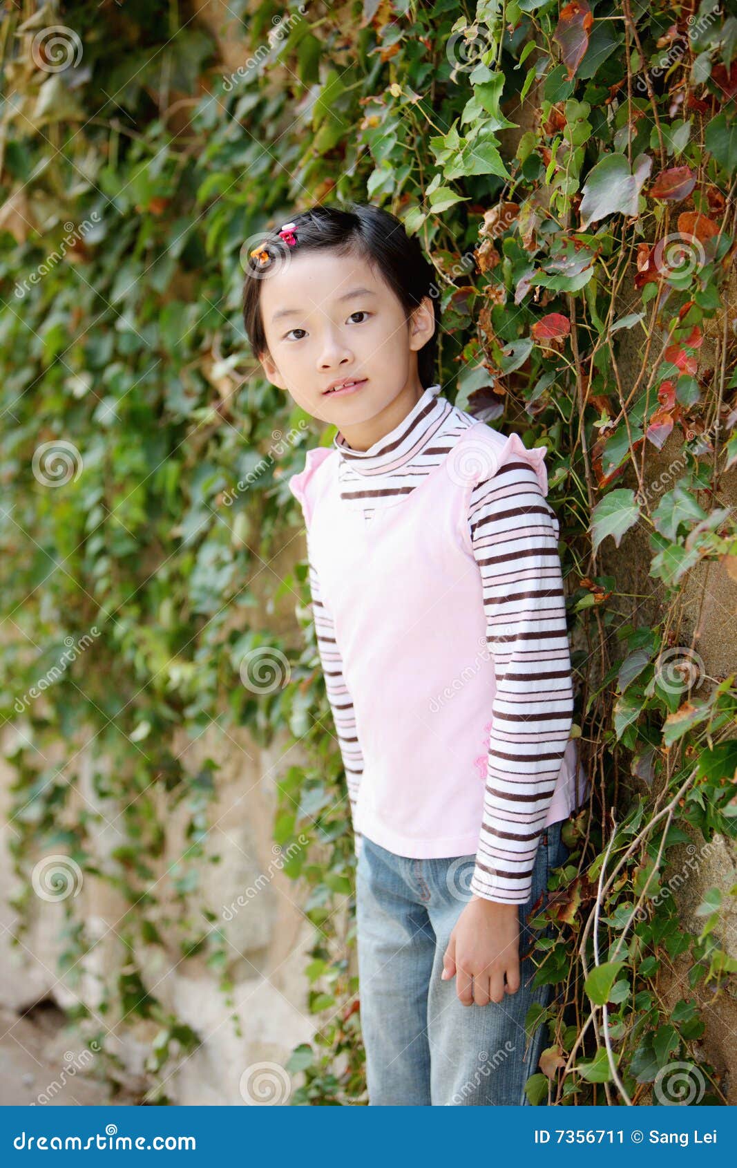 Chinese child stock image. Image of leaf, asian, childhood - 7356711