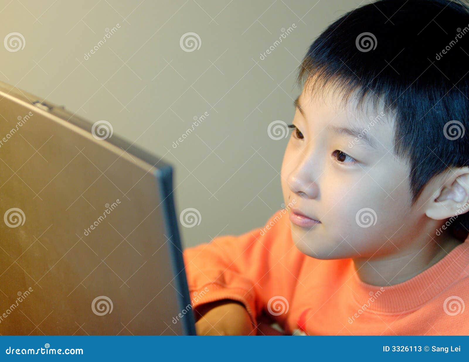 Chinese child use computer stock image. Image of schoolgirl - 3326113