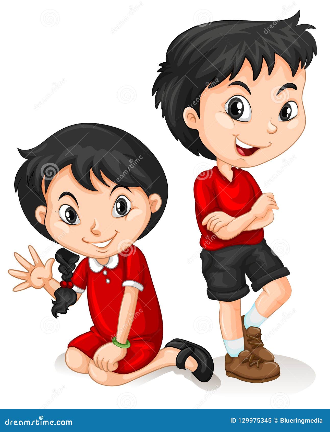 Chinese Children Character on White Background Stock Vector ...