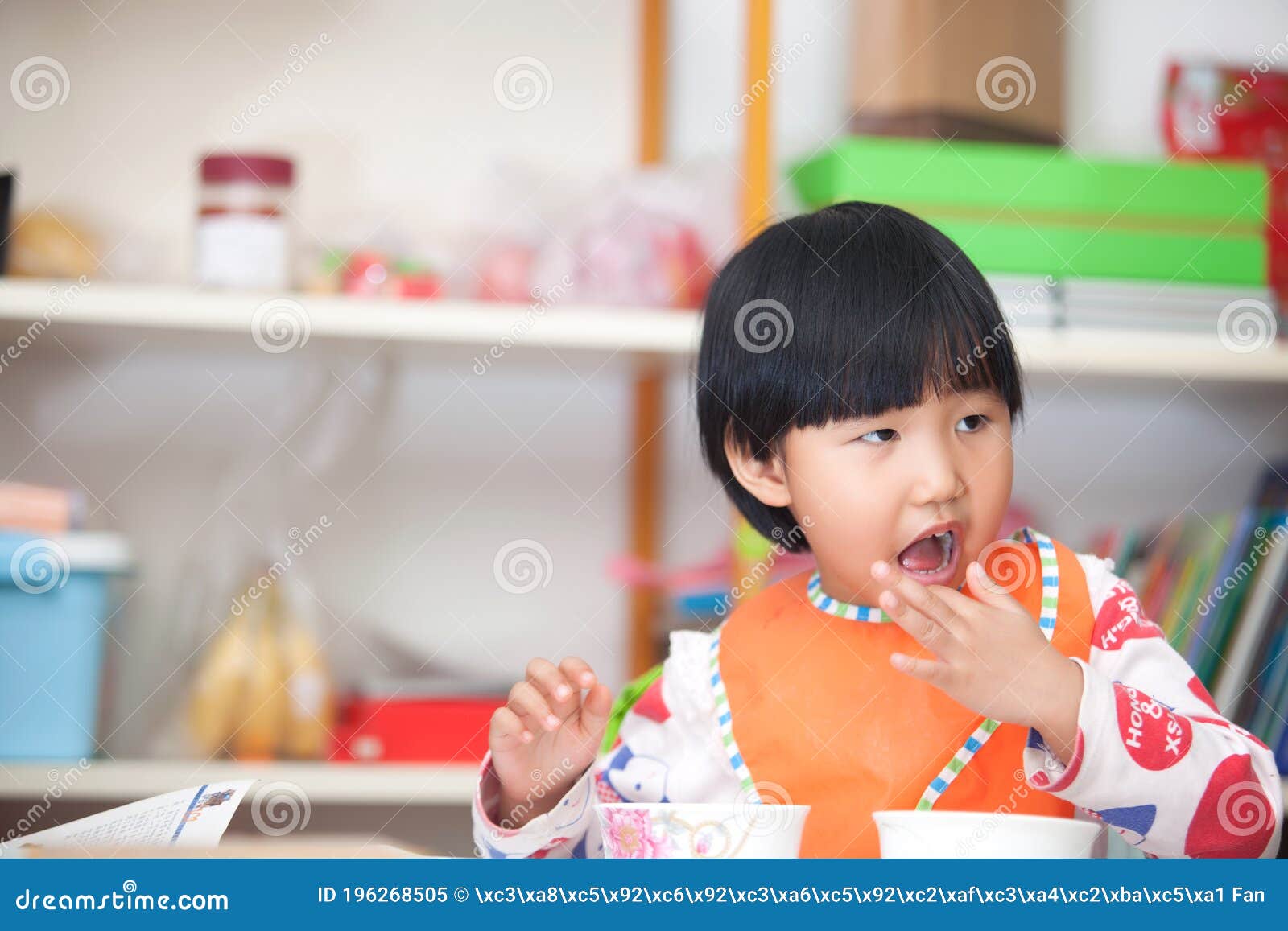 Chinese Children is Eating at Home Stock Image - Image of character ...