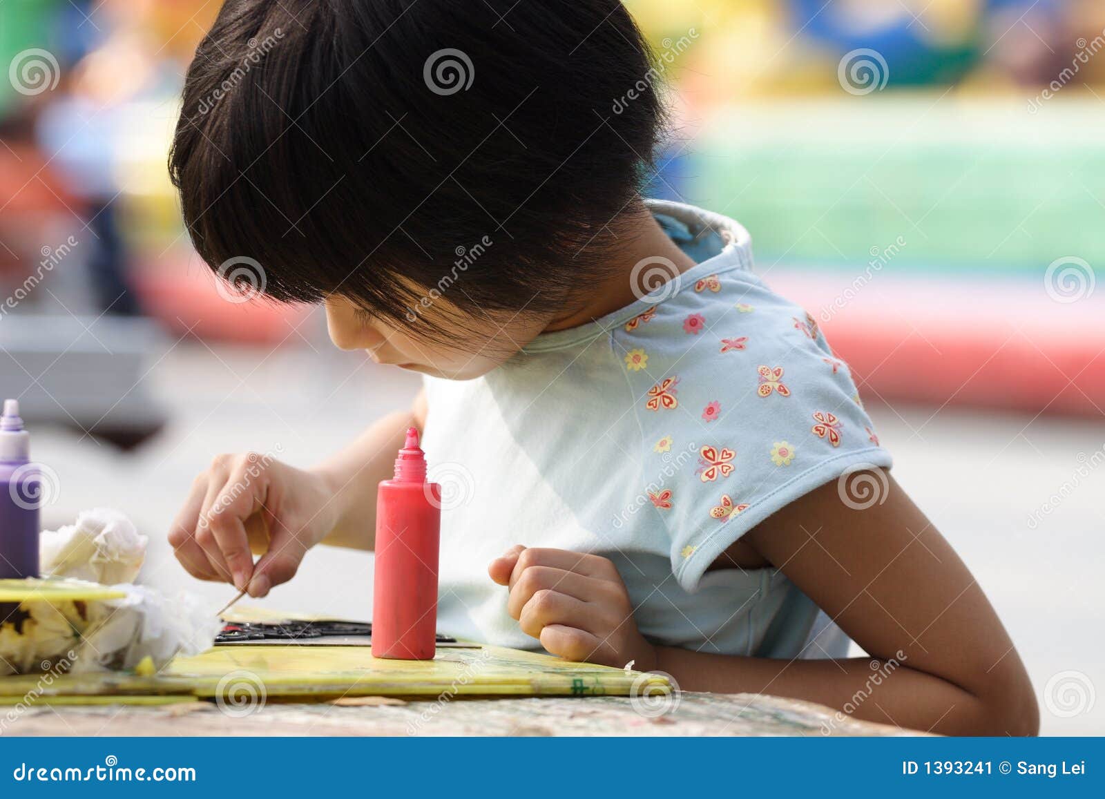 Chinese children painting stock image. Image of children - 1393241
