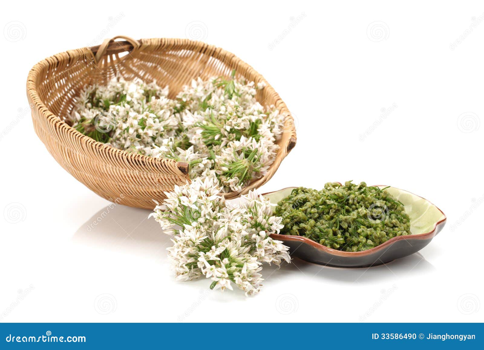 Chinese chive flower stock photo. Image of produce, freshness - 33586490