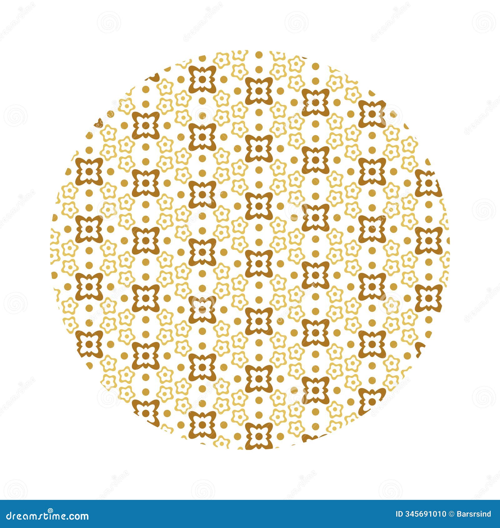 Chinese Circle with Asian Pattern of Small Flowers Stock Vector ...