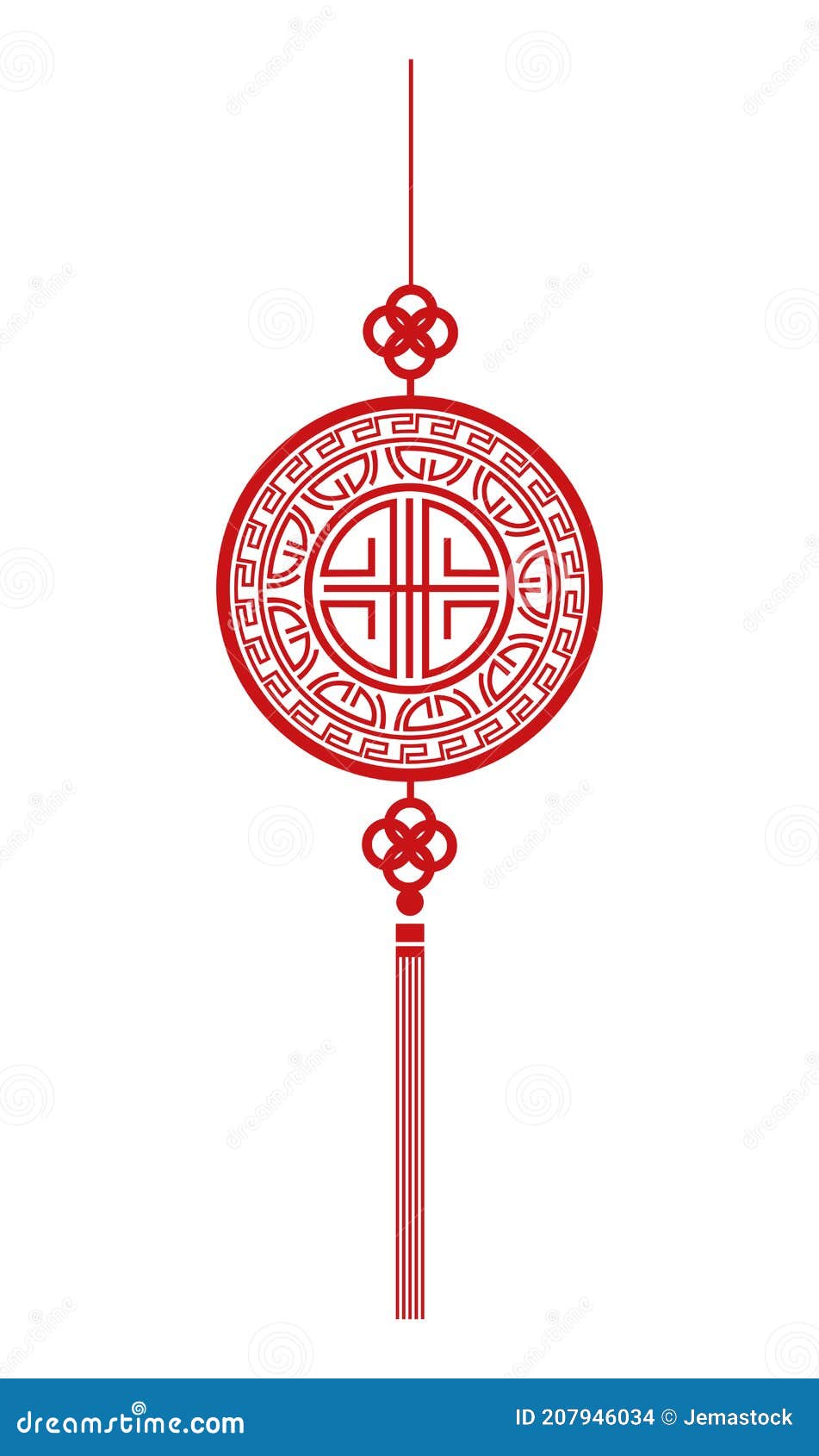 Chinese Circular Decoration Hanging Icon Stock Vector - Illustration of ...