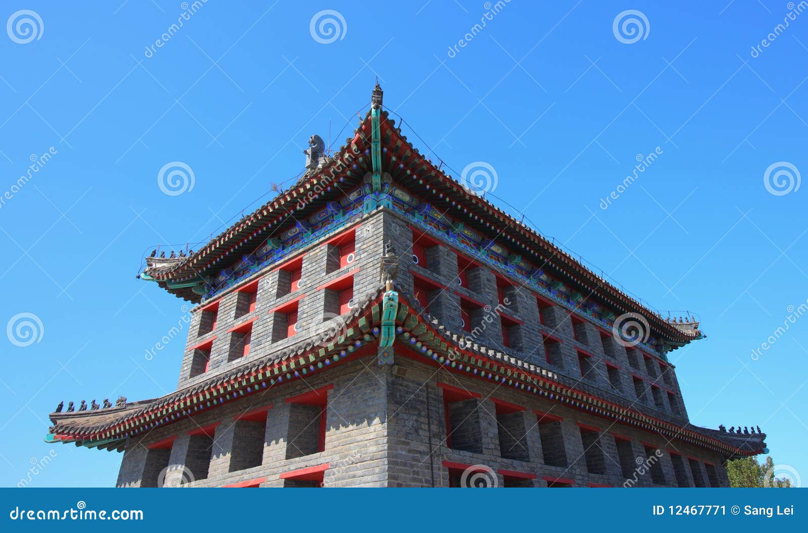 Chinese classic building stock image. Image of wooden - 12467771