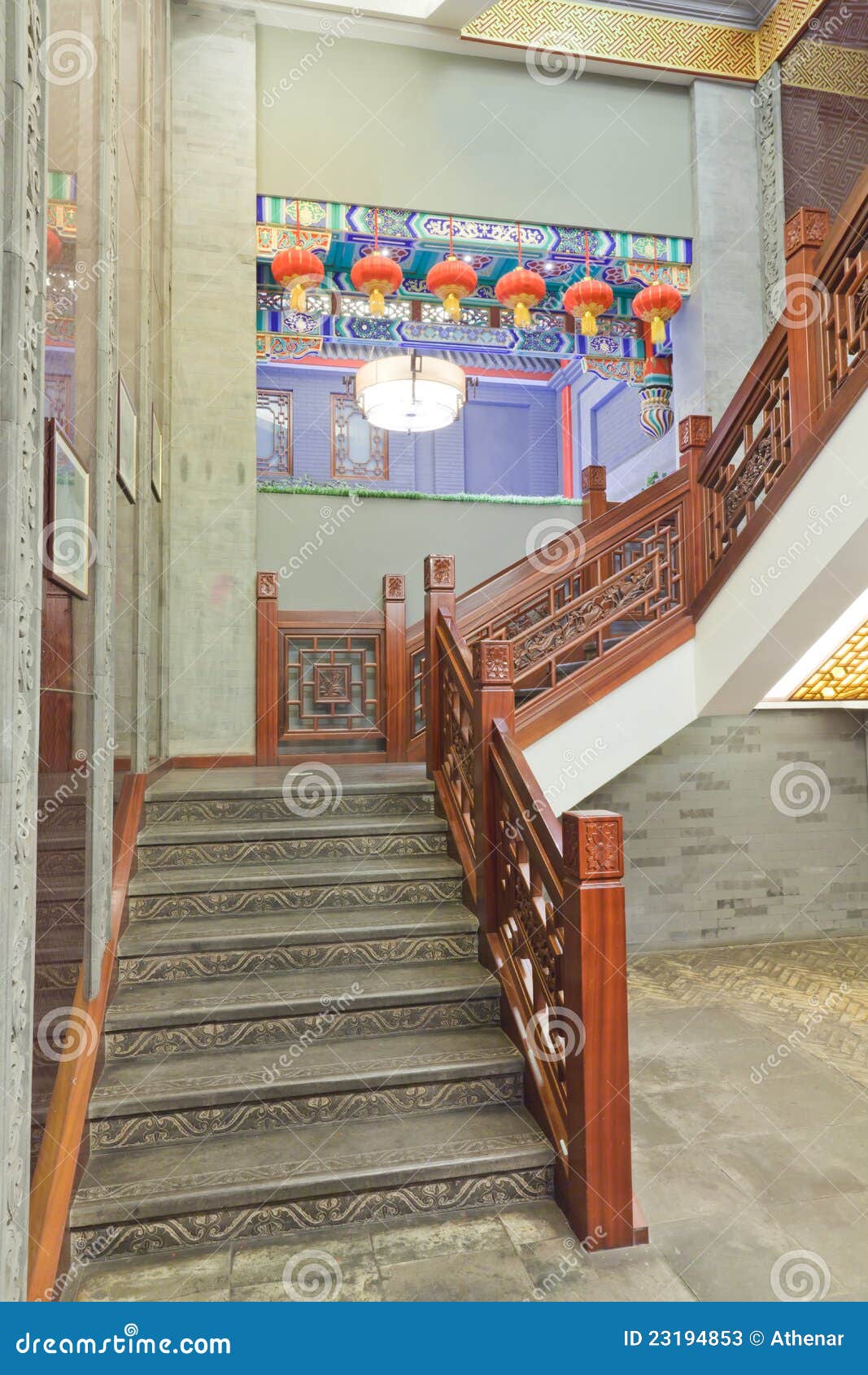 Chinese Classical Wood Stairway Stock Image - Image of staircase, asian ...