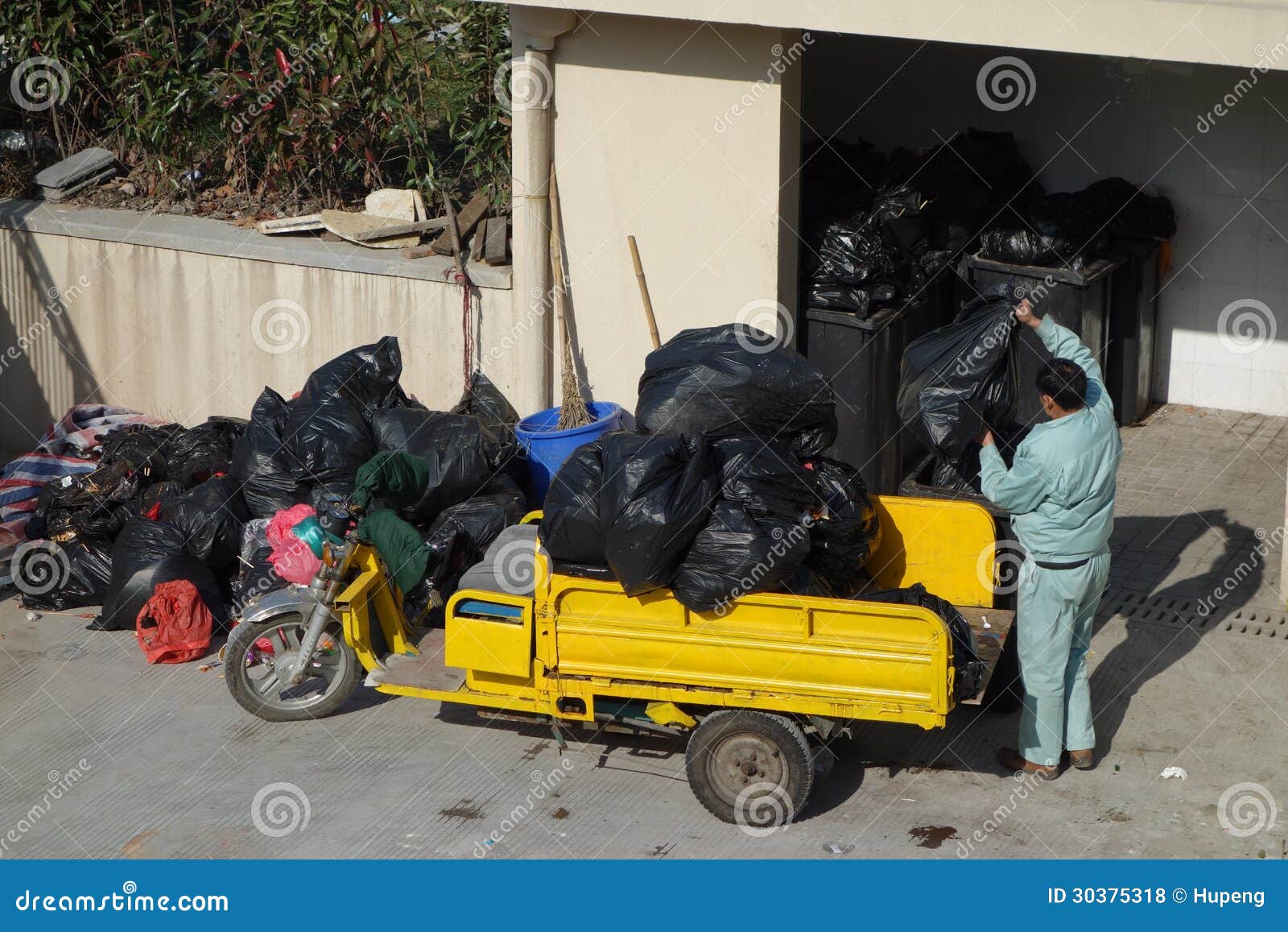 Chinese Cleaners are Handling Garbage Editorial Stock Photo - Image of ...
