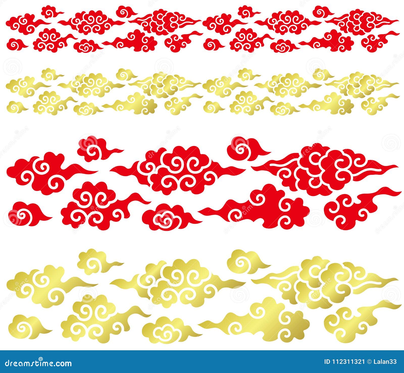 Golden Chinese Cloud Pattern