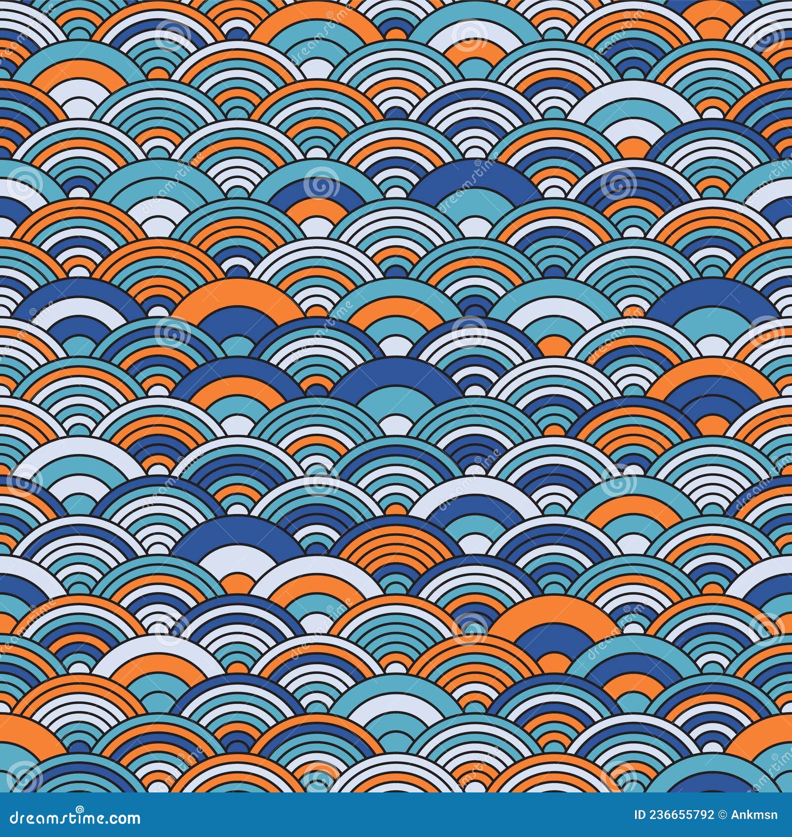 Chinese Cloud or River Seamless Pattern Vector. Traditional Asian ...