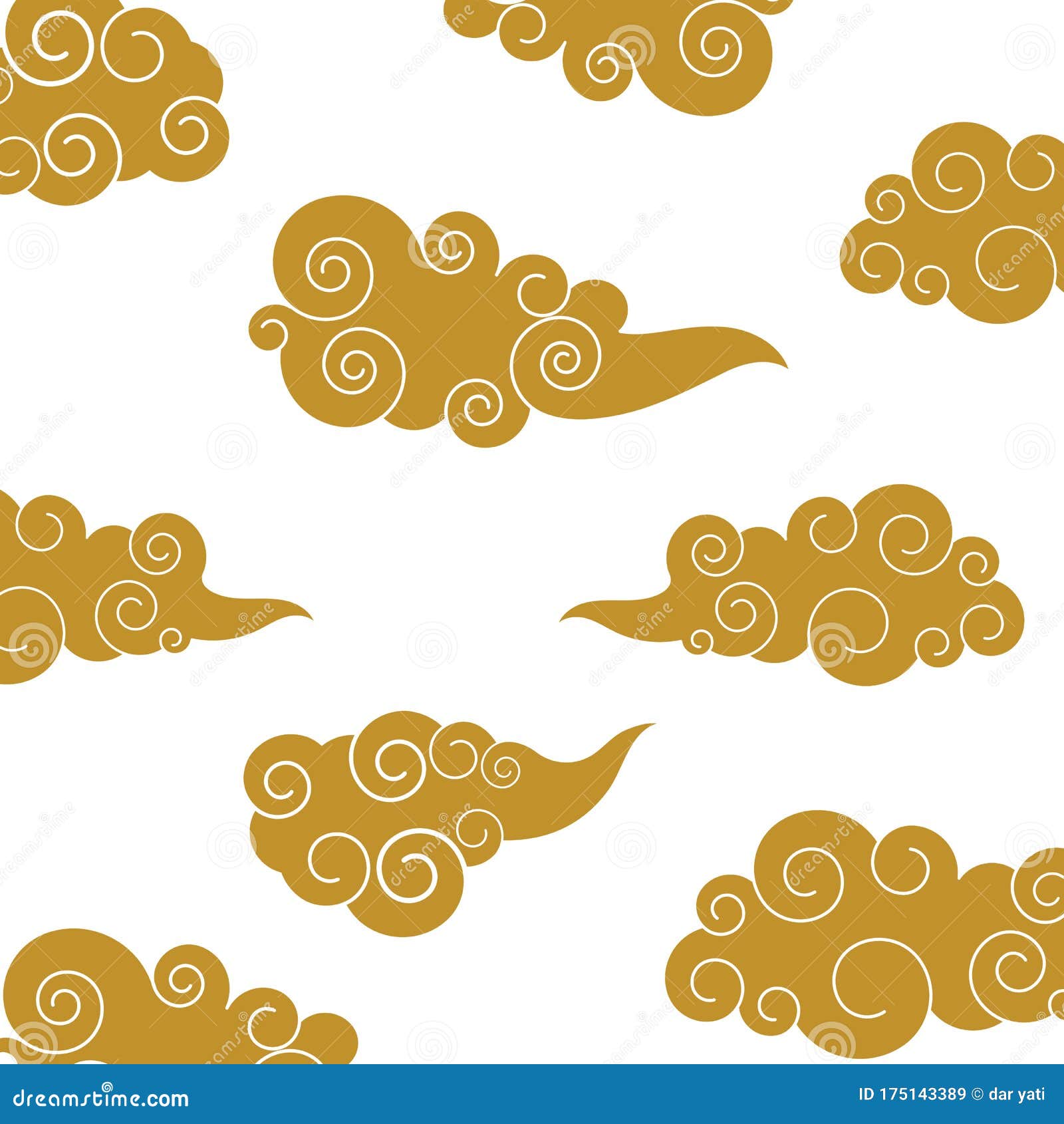 Chinese Cloud Seamless Background Vector Illustration Stock Vector ...