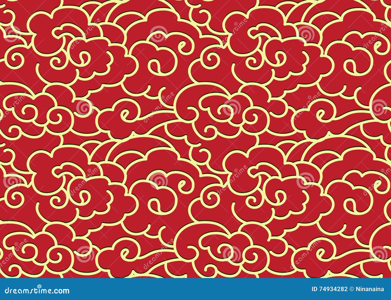 Chinese Clouds Pattern. Seamless Print With Traditional Oriental Art ...