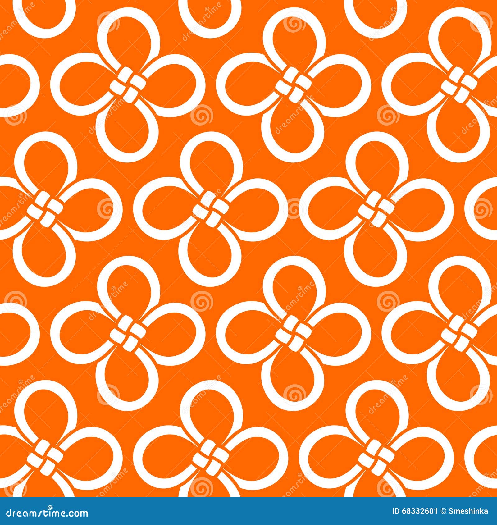 Chinese Cloverleaf Knot Seamless Pattern. Hand-drawn. White Knots on ...