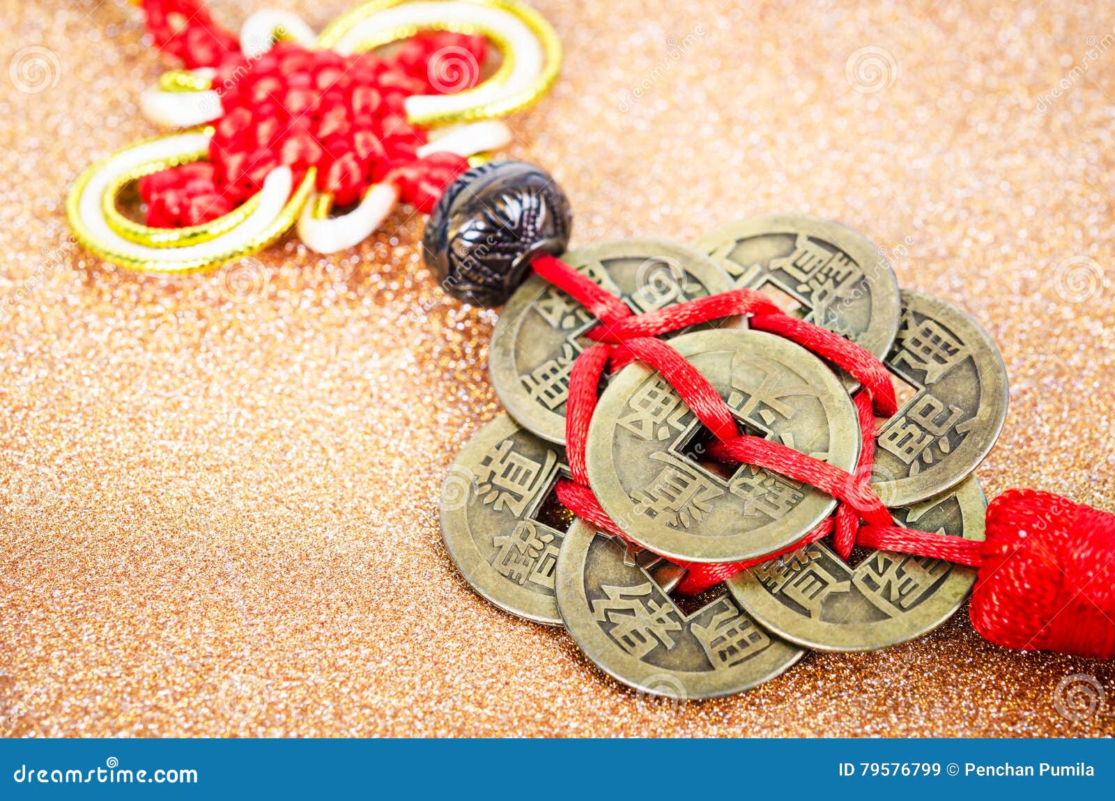 Chinese coins of luck. stock image. Image of fortune - 79576799