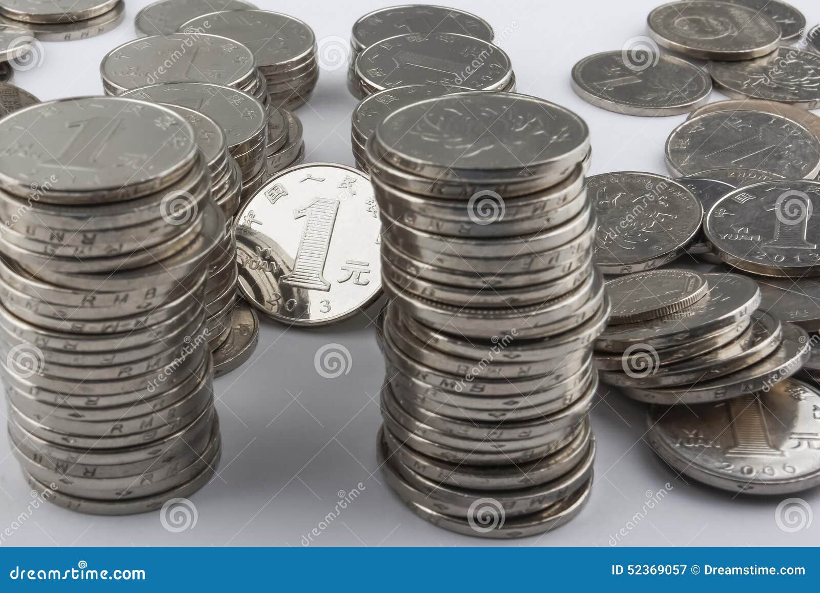 Chinese coins (RMB) stock image. Image of banking, economy - 52369057