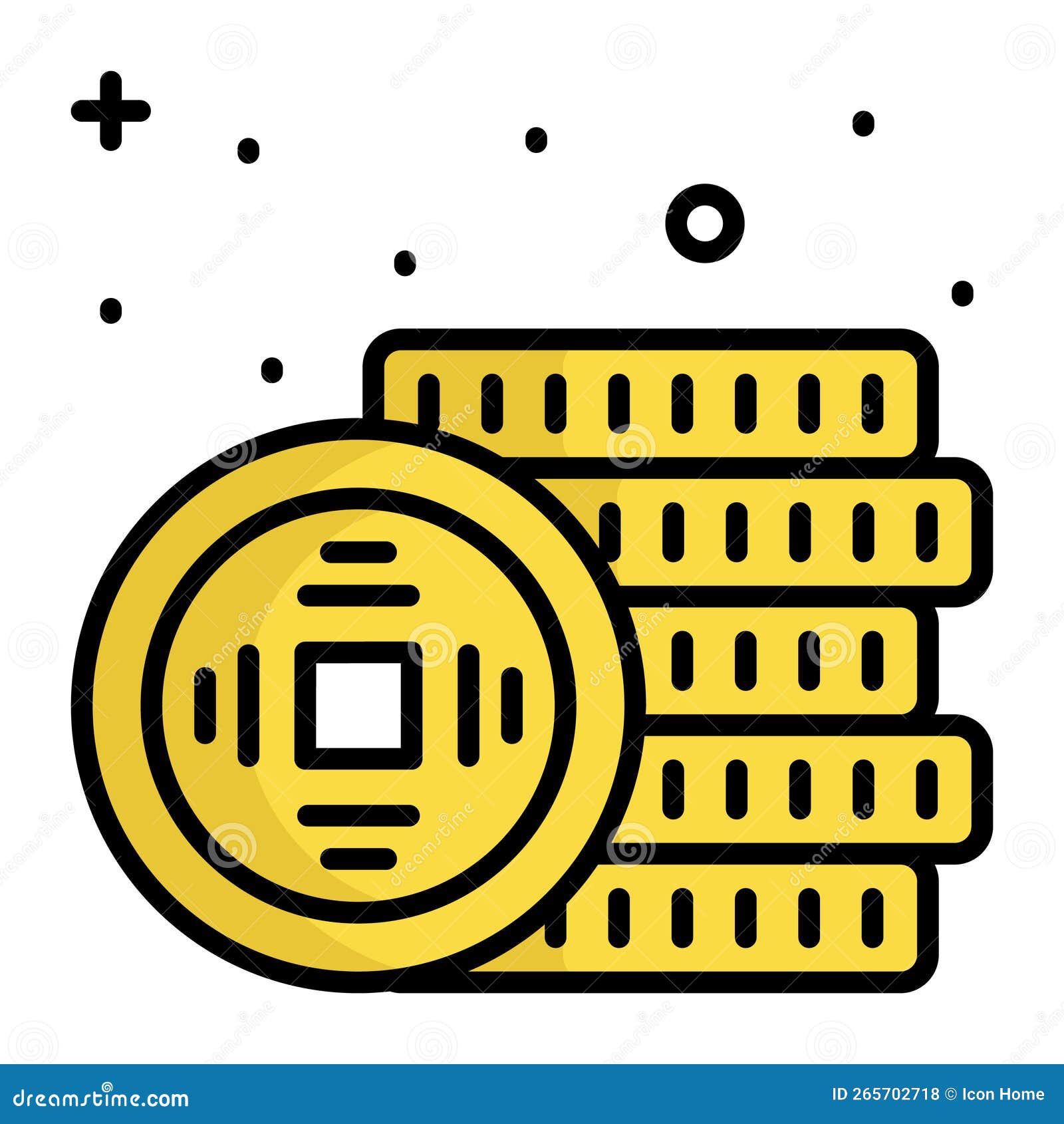 Chinese Coins Stack Vector Design, Lucky Coins Stock Vector ...