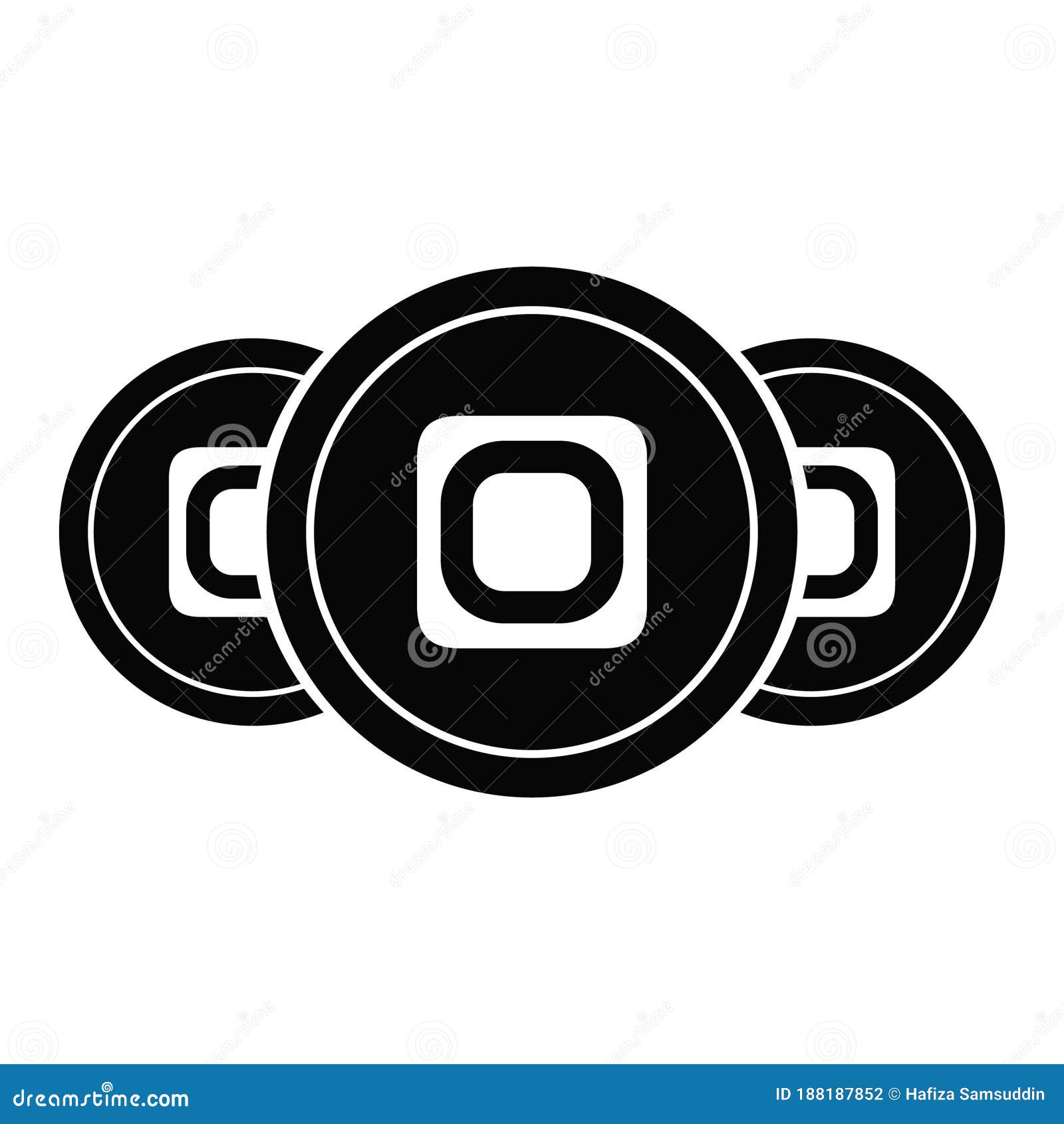 Chinese Coins. Vector Illustration Decorative Design Stock Vector ...