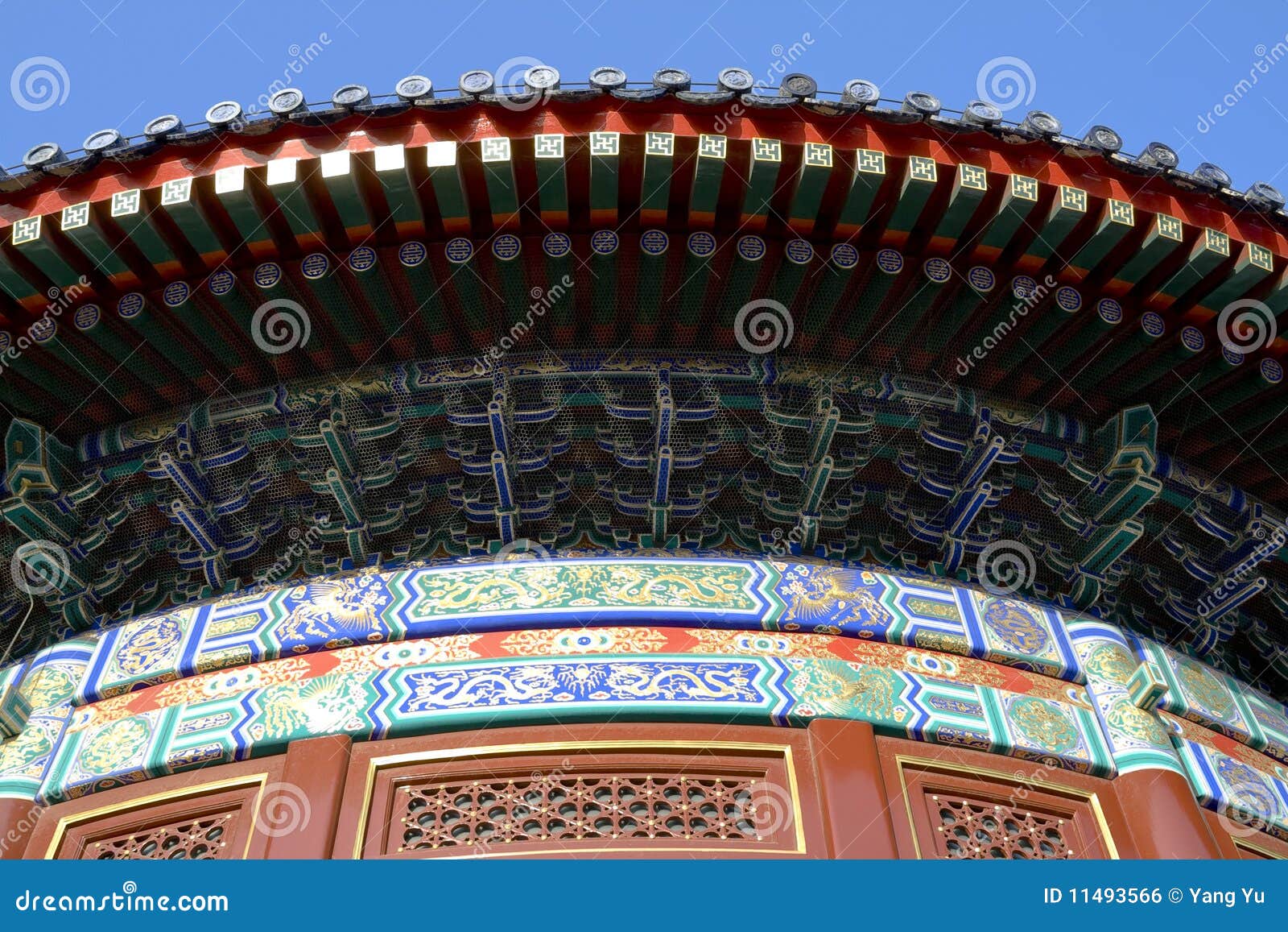 Chinese colorful roof stock photo. Image of classical - 11493566