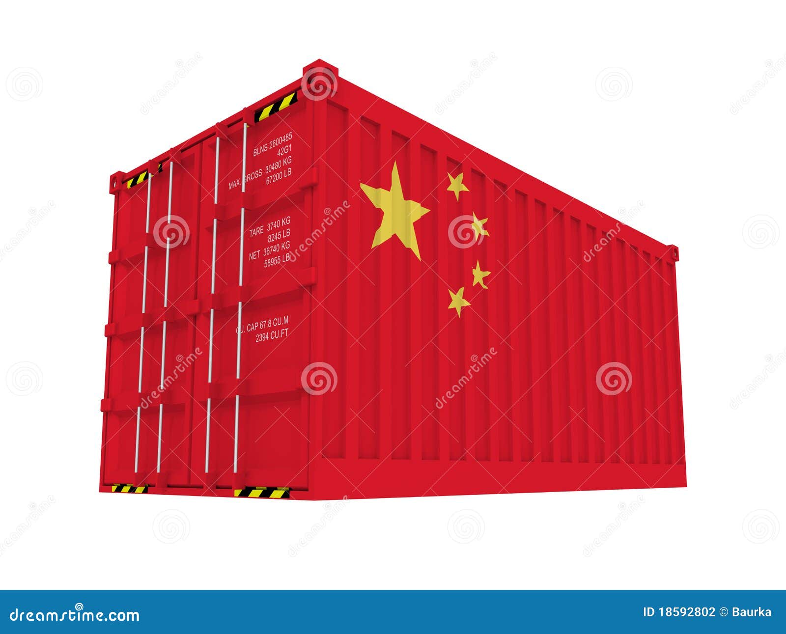 Chinese container stock illustratie. Illustration of goederen - 18592802