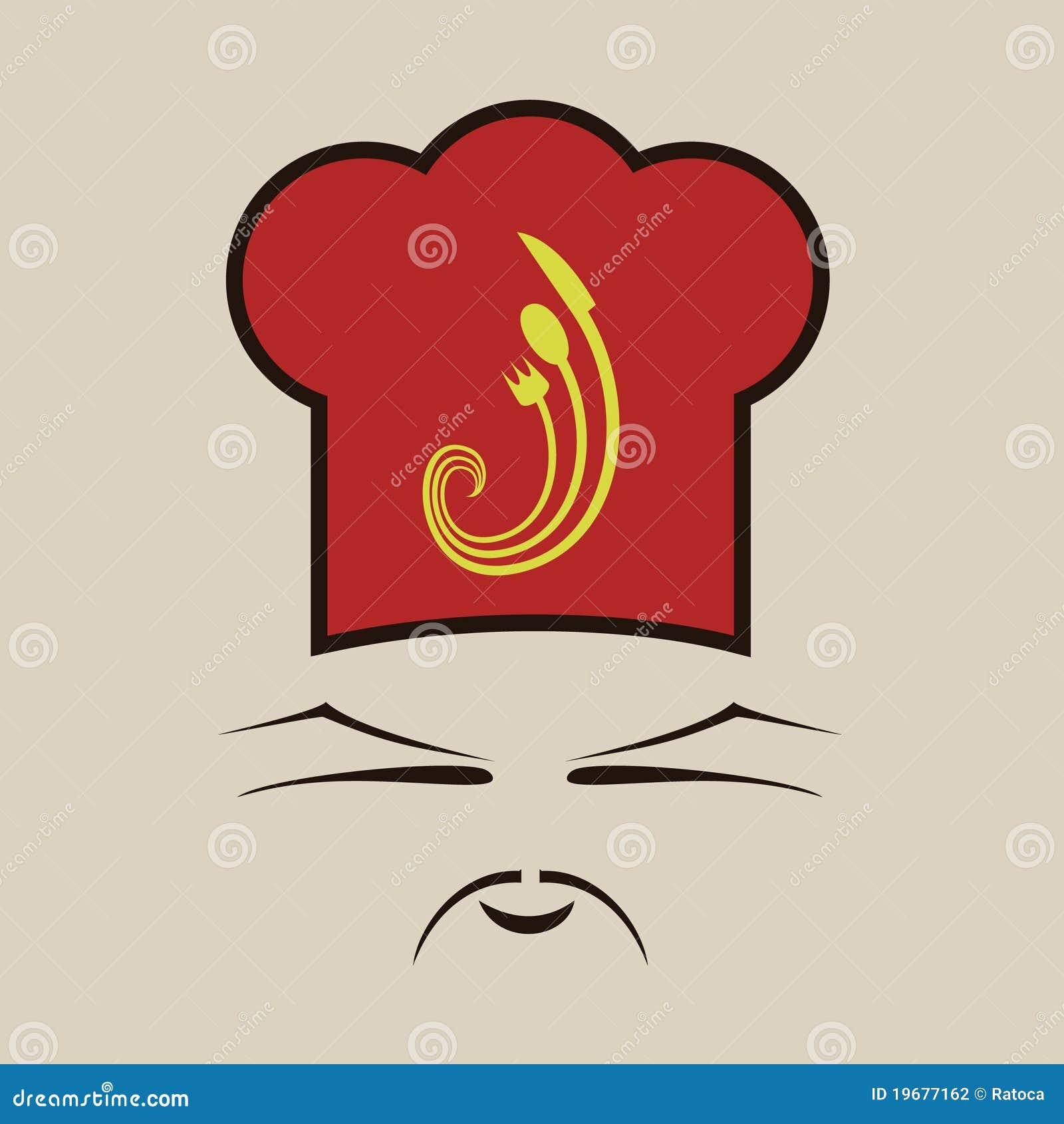 Chinese cook stock vector. Illustration of cuisine, spoon - 19677162