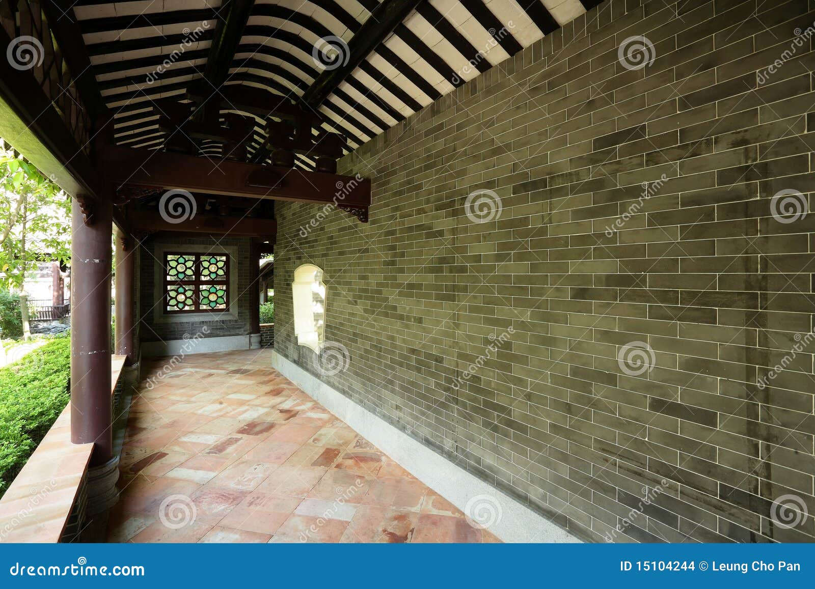 Chinese corridor stock photo. Image of design, deco, architecture ...