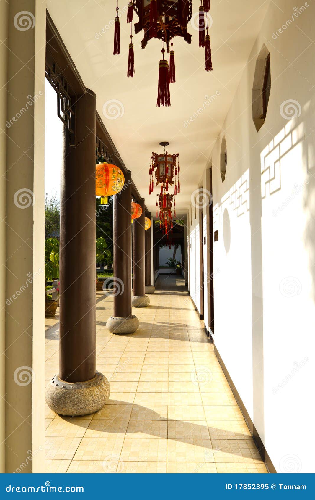 Chinese Corridor in the Building Stock Image - Image of pathway, brown ...