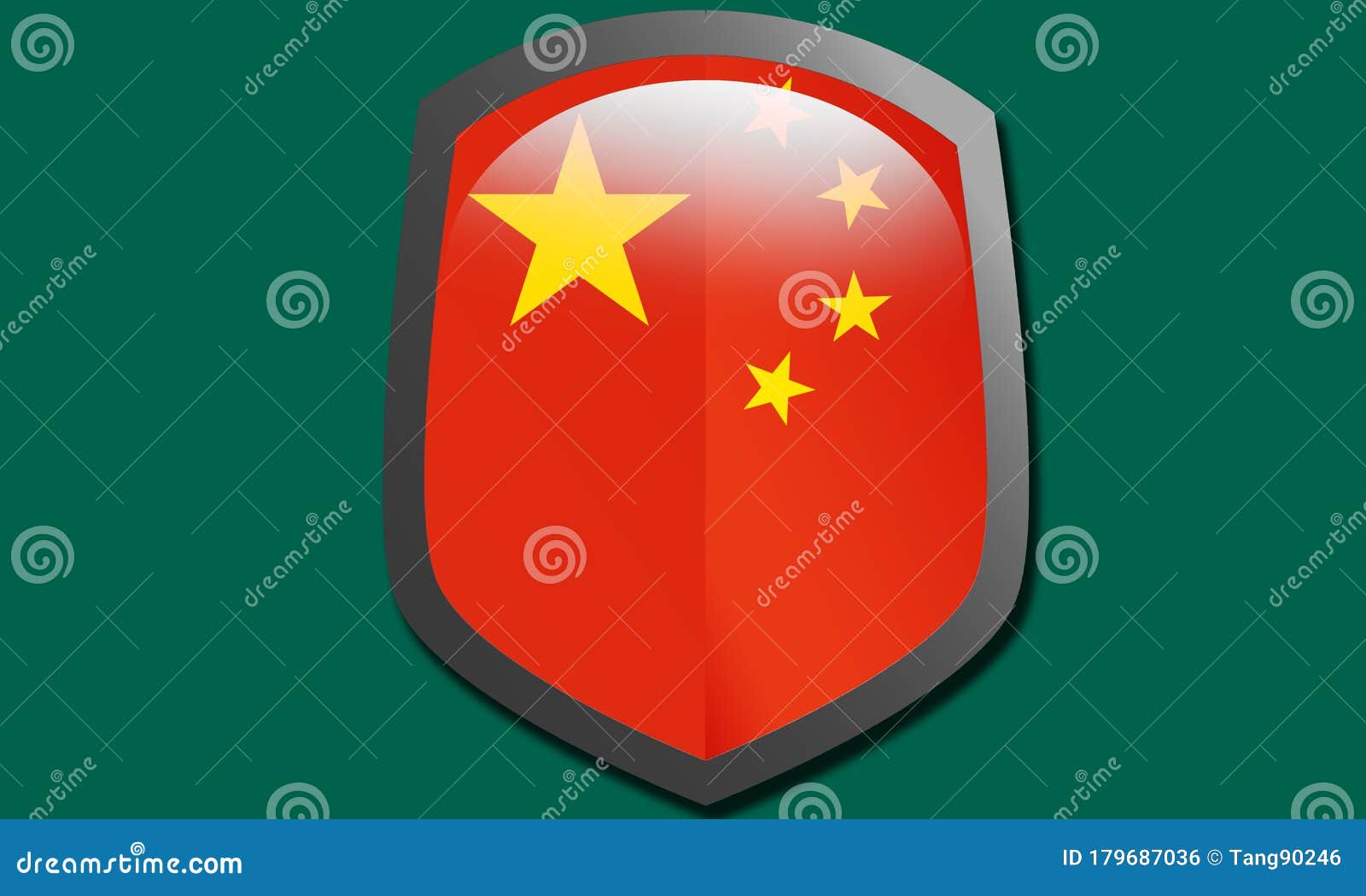 Chinese Country Flag Shield Icon Stock Illustration - Illustration of ...