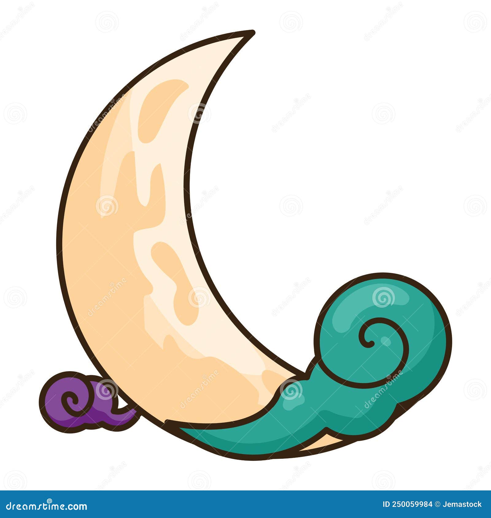 Chinese Crescent Moon and Clouds Stock Vector - Illustration of ...