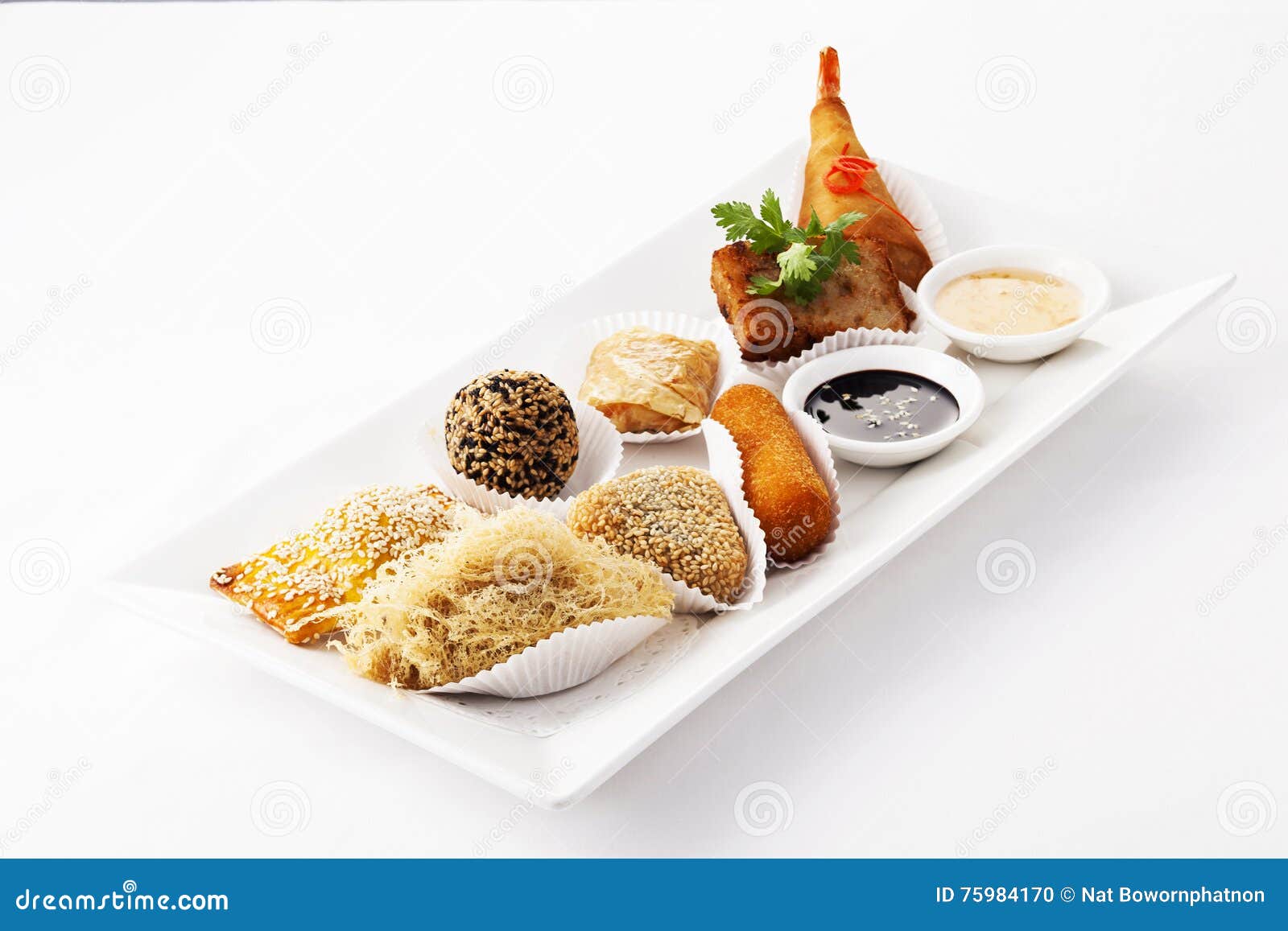 Chinese Crispy Fried Dim Sum Set Stock Photo - Image of culture, food ...