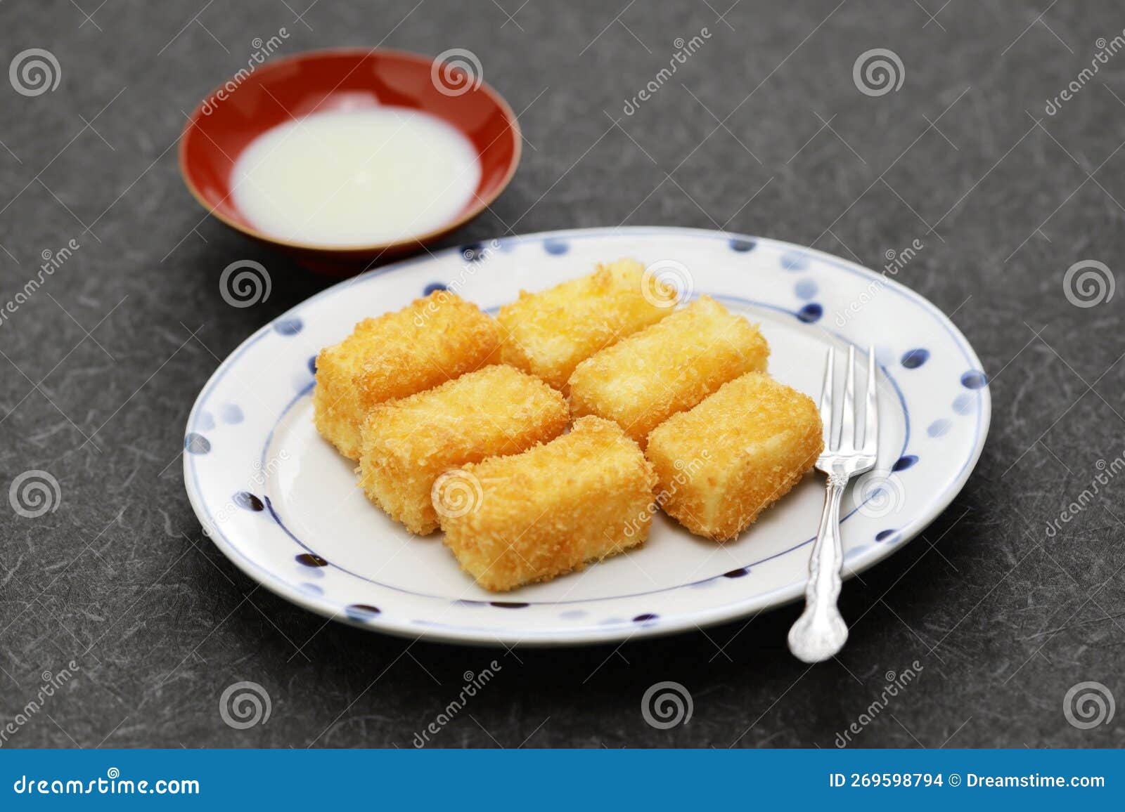 Chinese crispy fried milk stock photo. Image of panko - 269598794