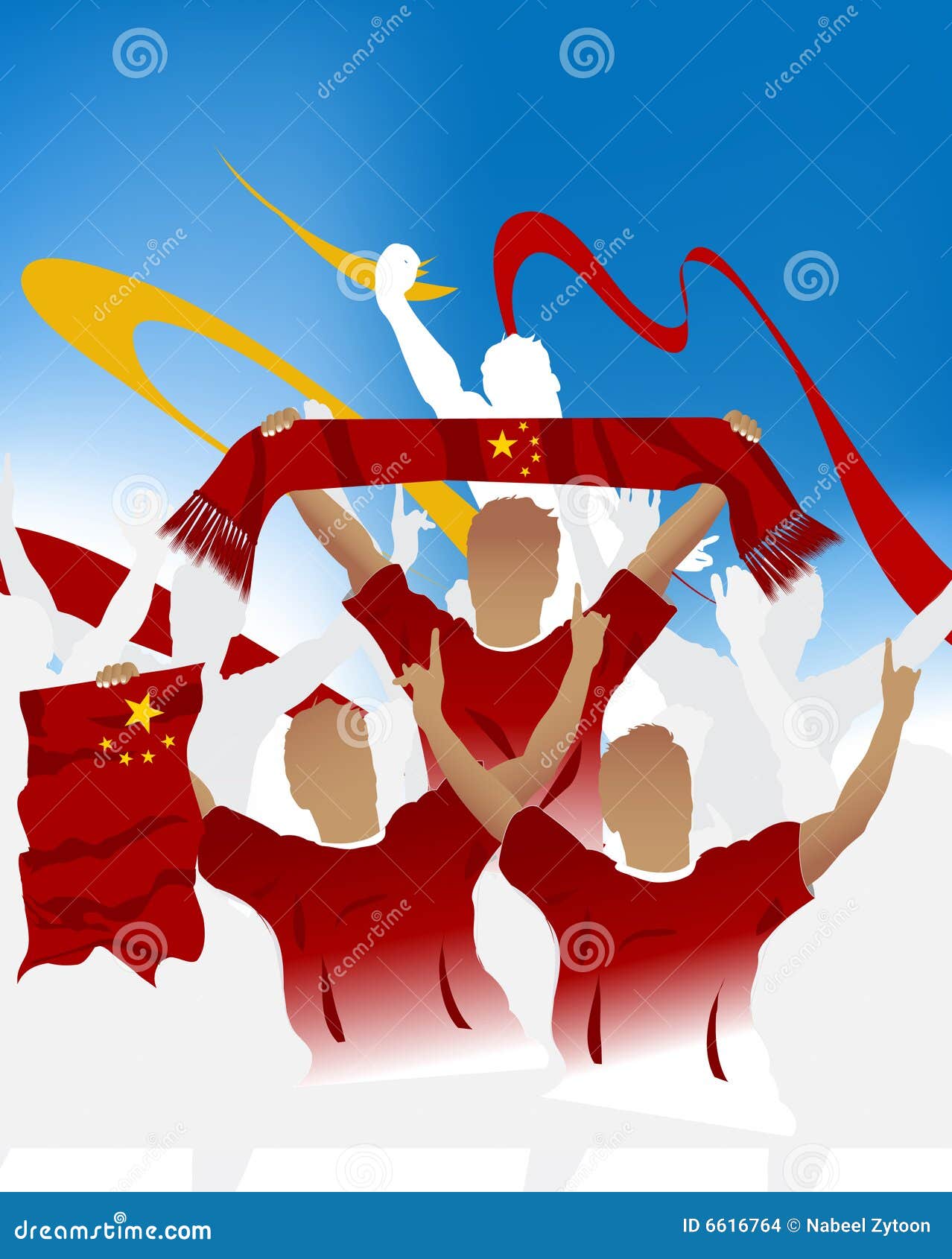 Chinese crowd stock vector. Illustration of celebration - 6616764