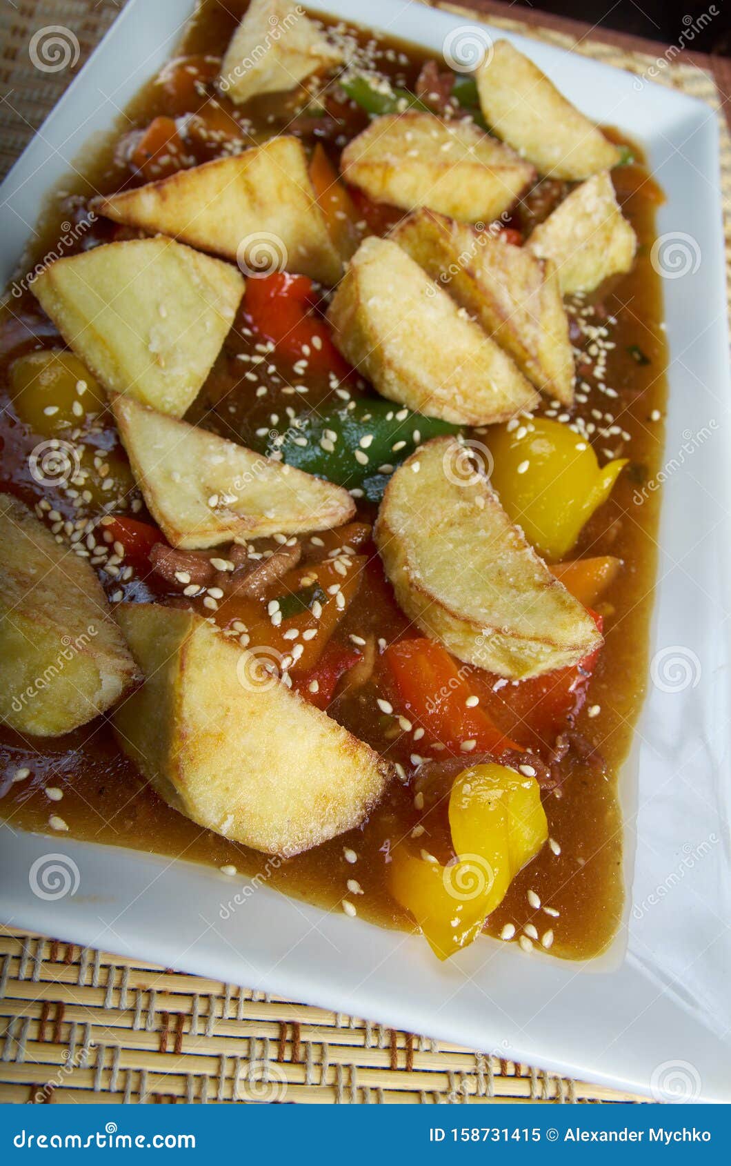 Stewed Mutton with Vegetable Stock Image - Image of taste, mutton ...