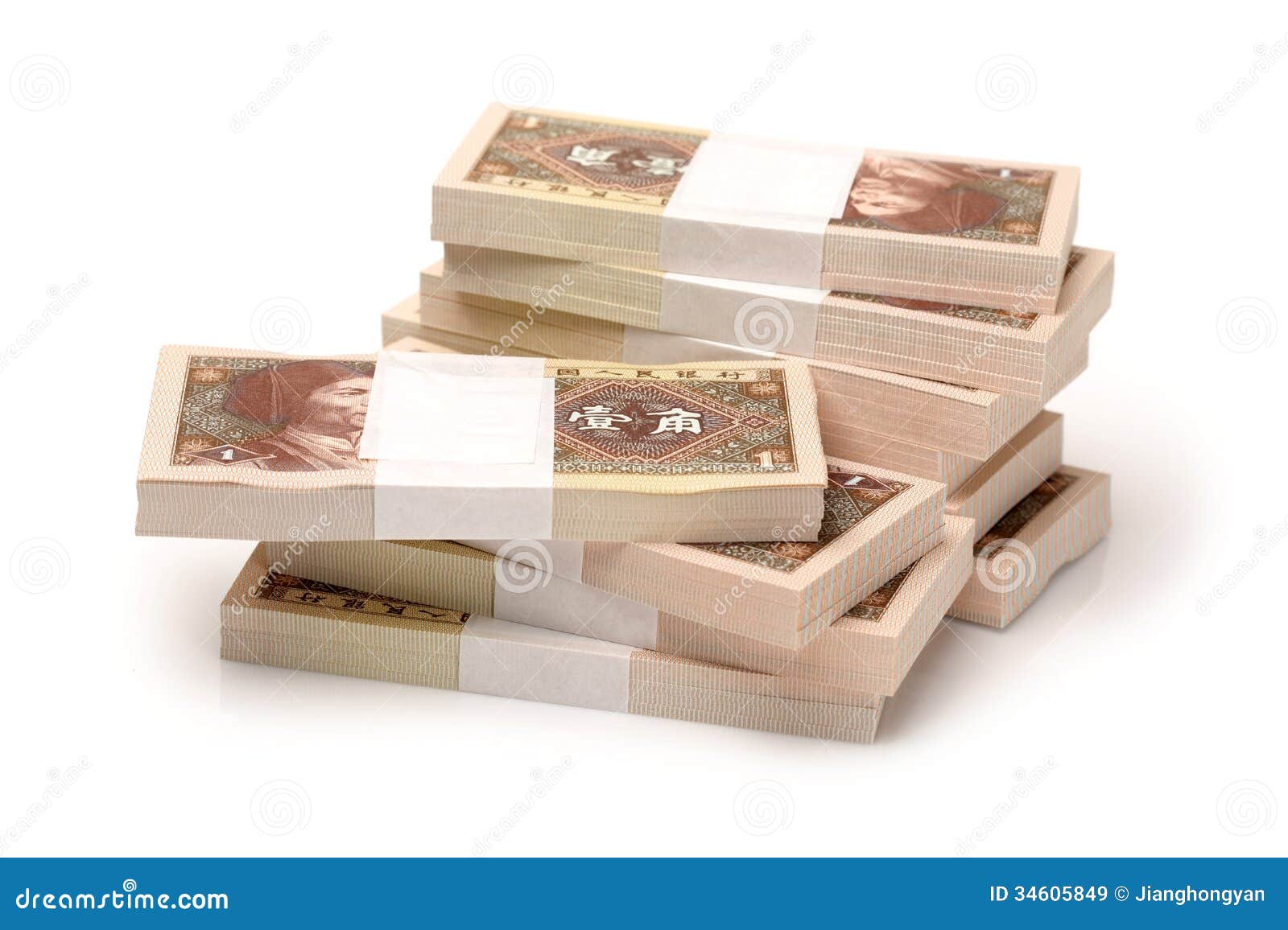 Chinese currency JIAO stock image. Image of heap, chinese - 34605849