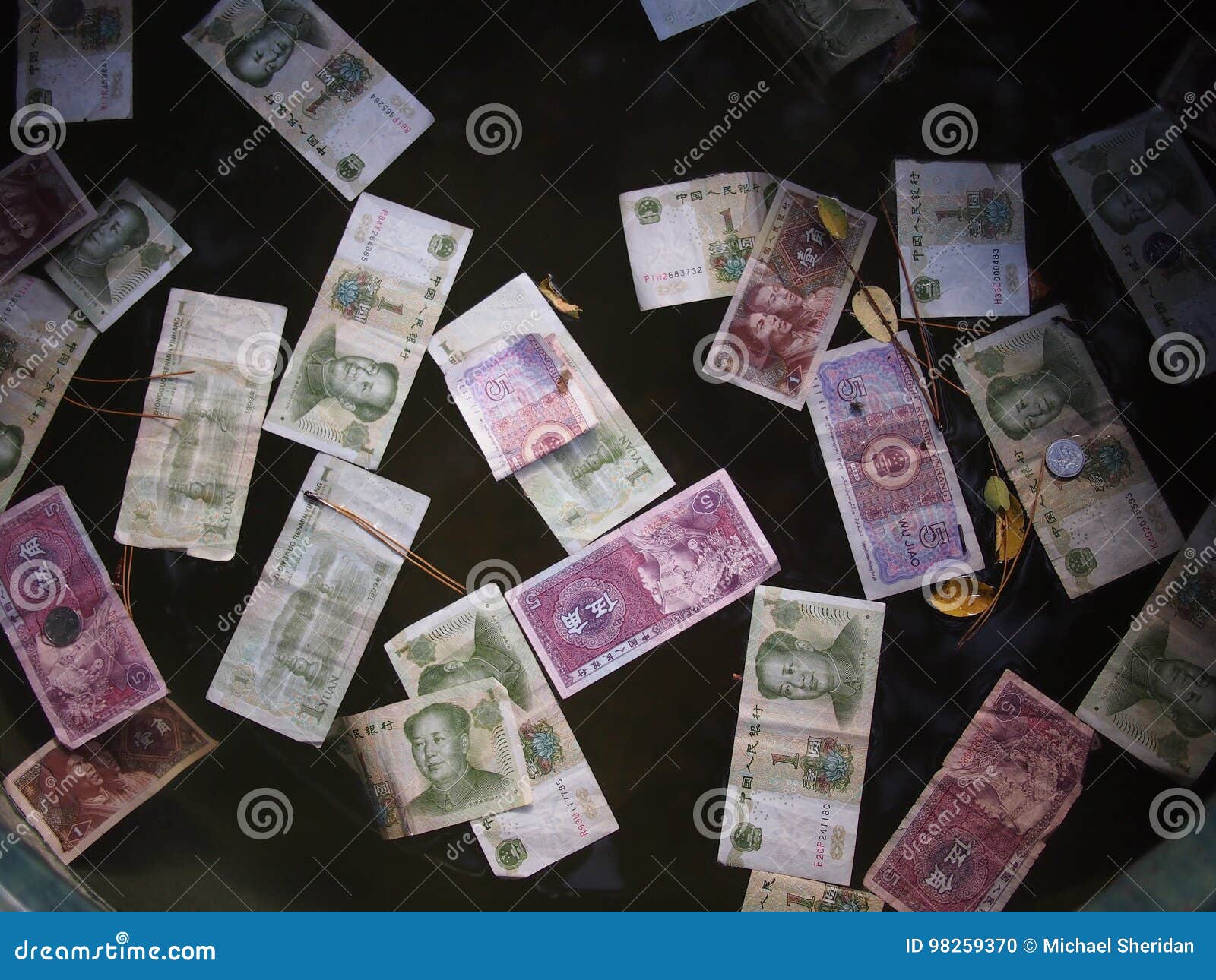 Chinese Currency Notes stock photo. Image of group, bill - 98259370