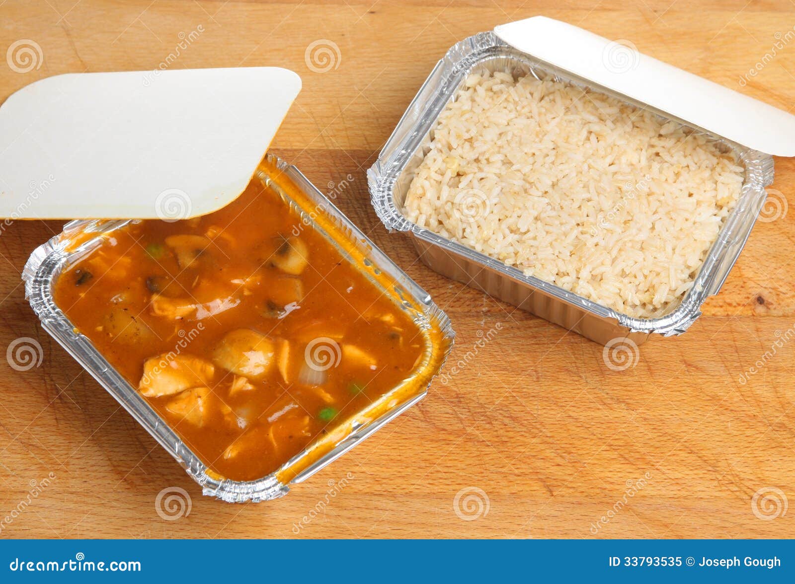 Chinese Curry & Rice Takeaway Meal Stock Image - Image of aluminium ...