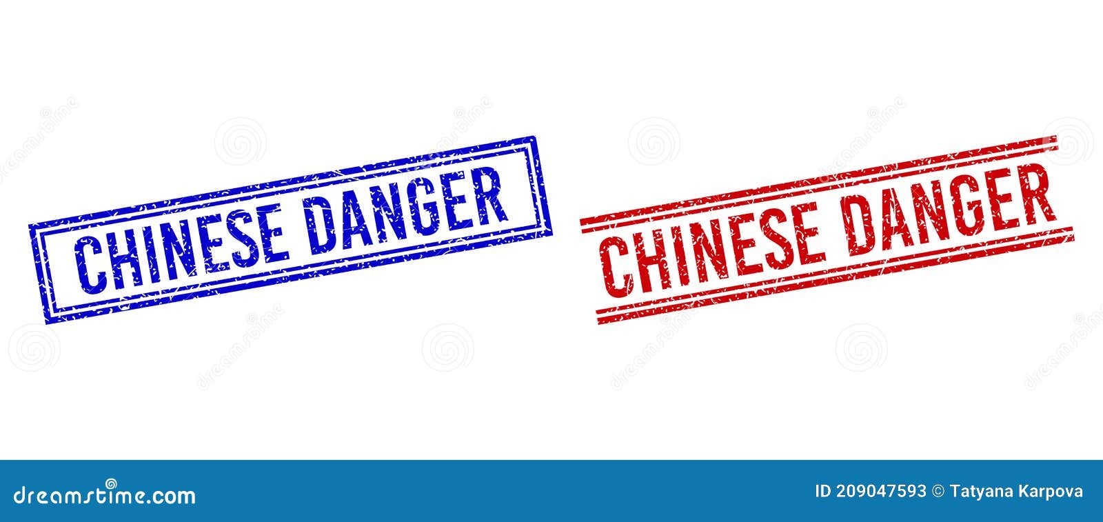 Grunge Textured CHINESE DANGER Stamp Seals with Double Lines Stock ...