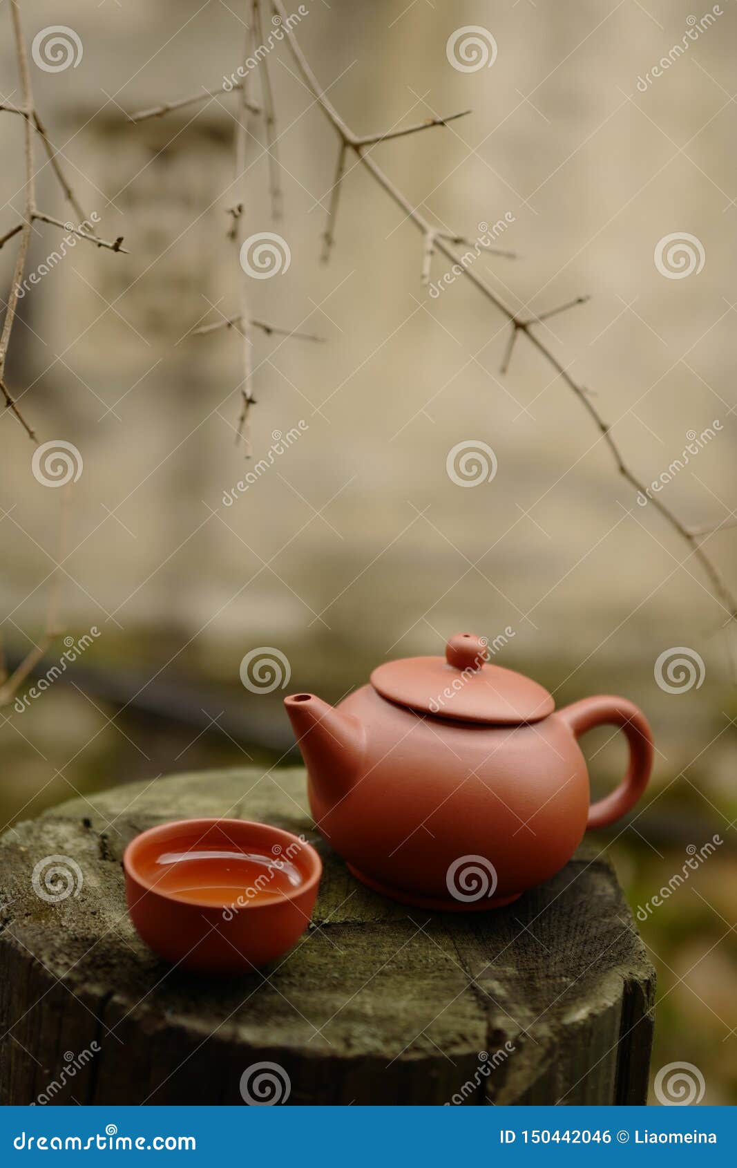 Chinese dark red teaset stock photo. Image of concepted - 150442046