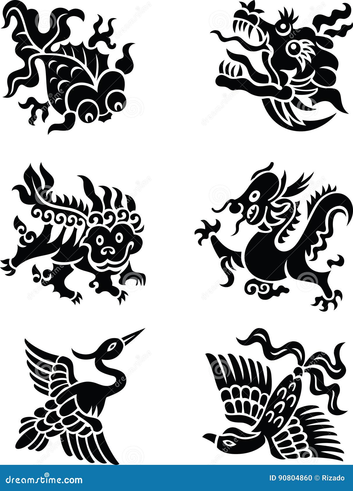 Chinese decorative animals stock vector. Illustration of decorative ...