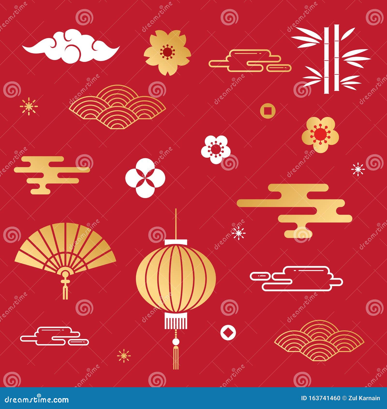 Chinese Decorative Elements for Background Design Stock Vector ...