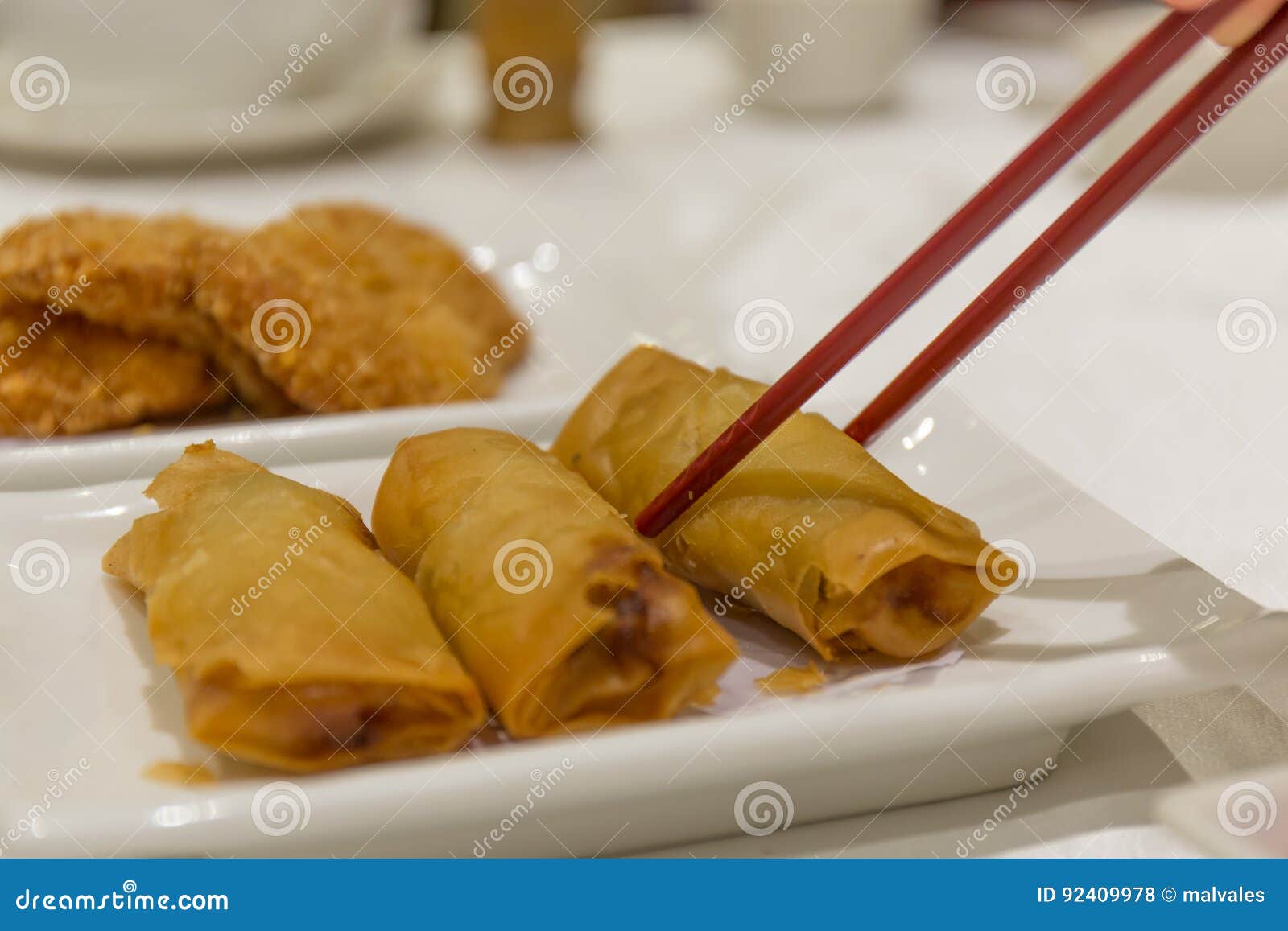Chinese Deep Fried Spring Rolls Stock Photo - Image of rolls, oriental ...