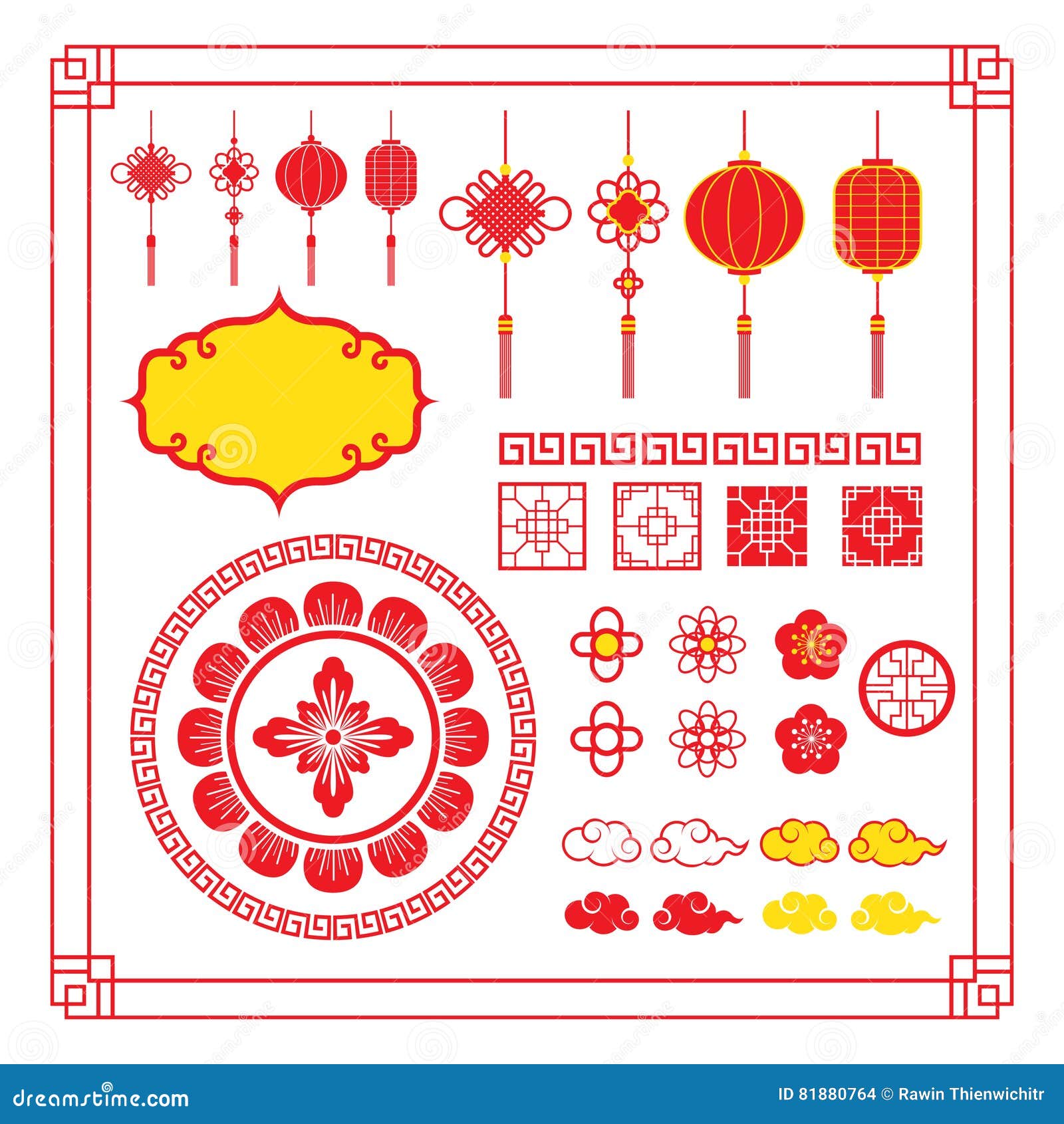 Chinese Design Elements, Ornaments Stock Vector - Illustration of ...