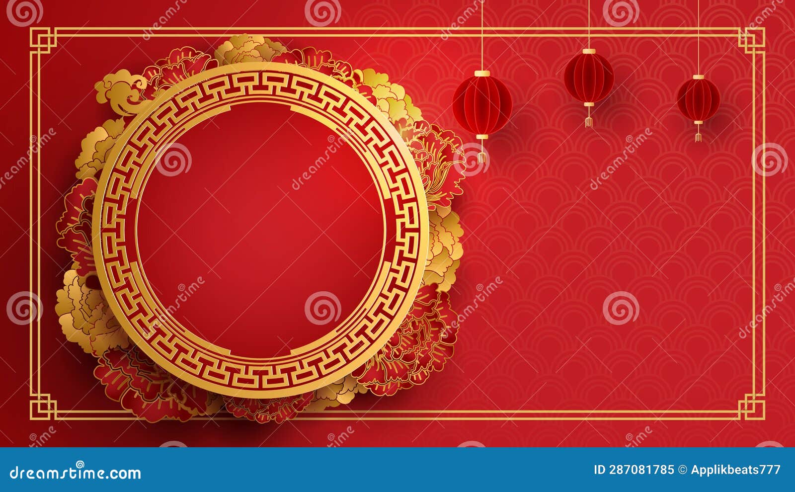 Chinese Design with Flowers in Paper Art Style Stock Vector ...