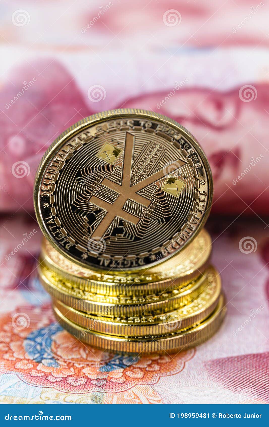 Chinese Digital Currency, Conceptual Image of the Digital Yuan, or E ...