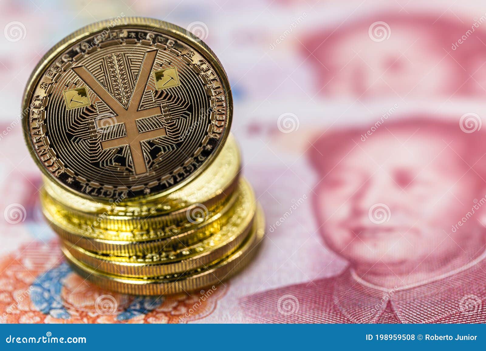 Chinese Digital Currency, Conceptual Image of the Digital Yuan, or E ...