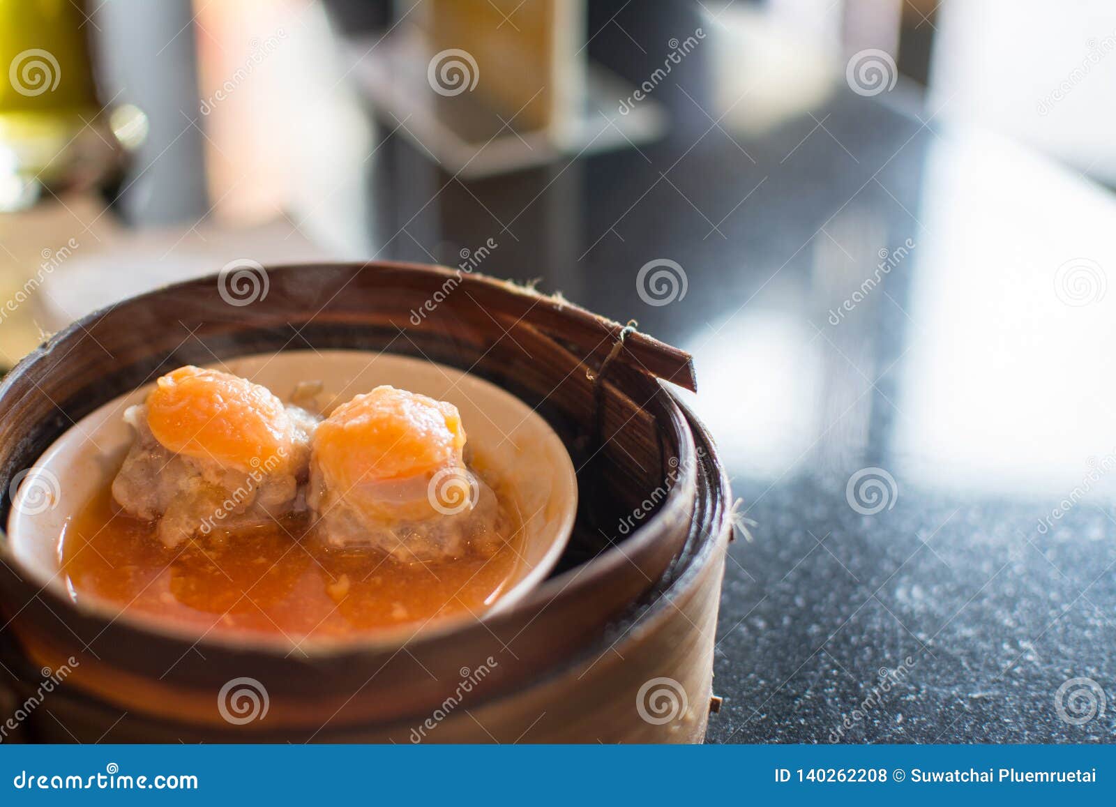 Chinese Dim Sum in a Bamboo Steamer Box Stock Photo - Image of soup ...